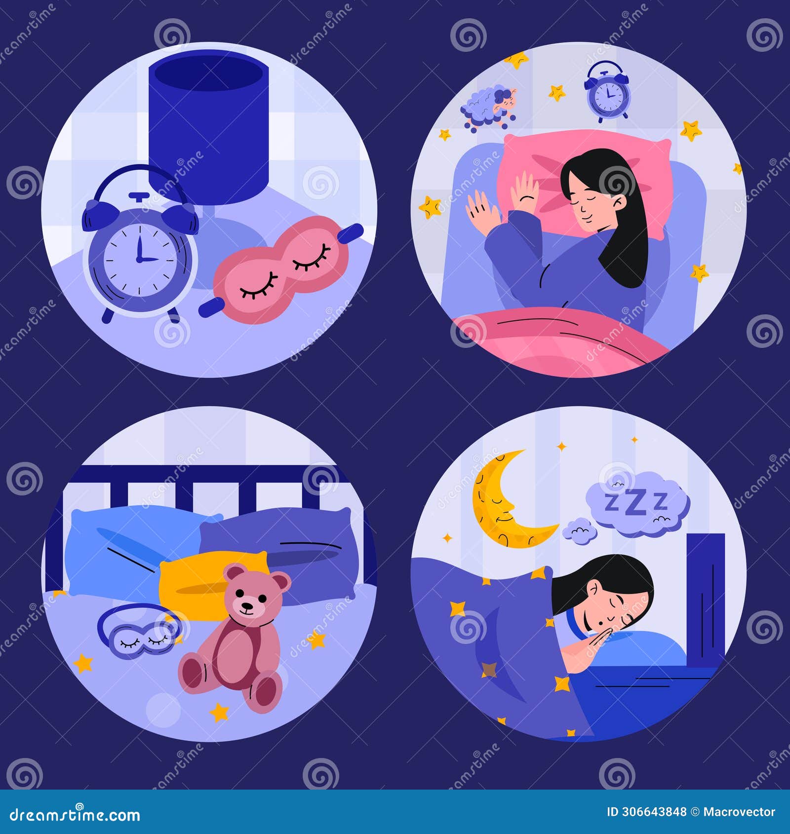 Bedtime Illustrations In Hand Drawn Design Stock Photo | CartoonDealer ...