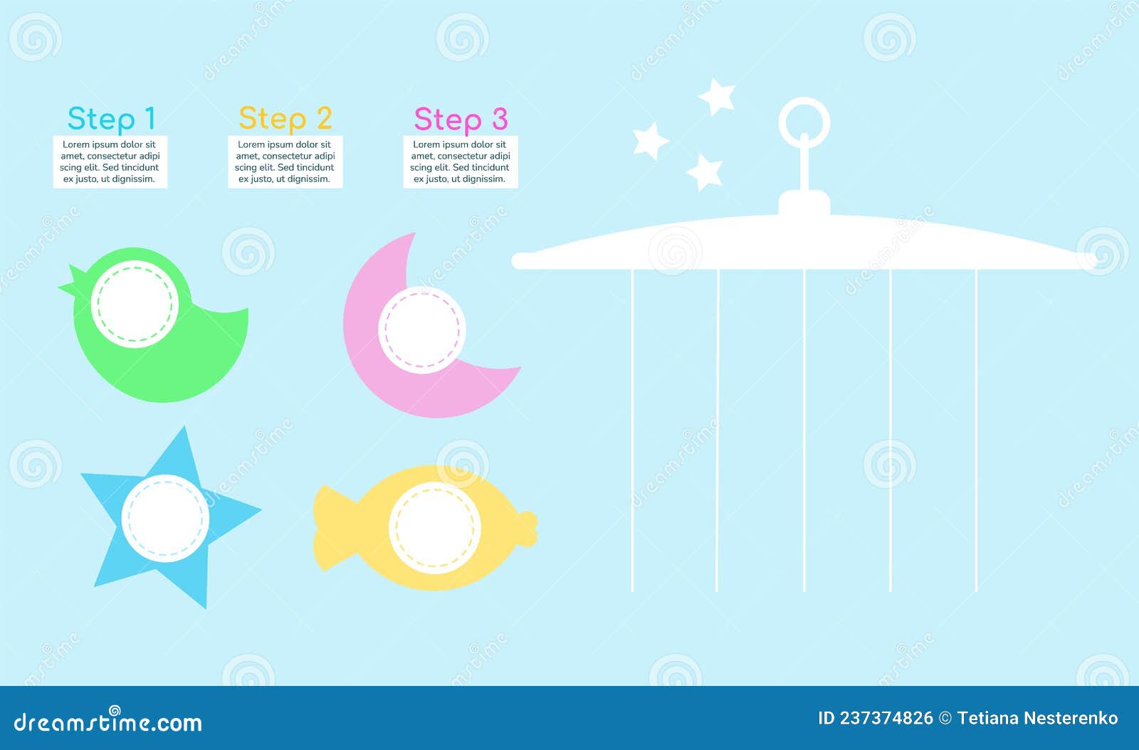 Bedtime Routine for Infant Infographic Chart Design Element Set Stock ...