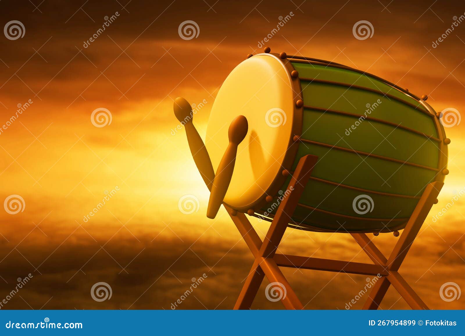 Bedug Drum on 3d Illustrations Stock Illustration - Illustration of ...