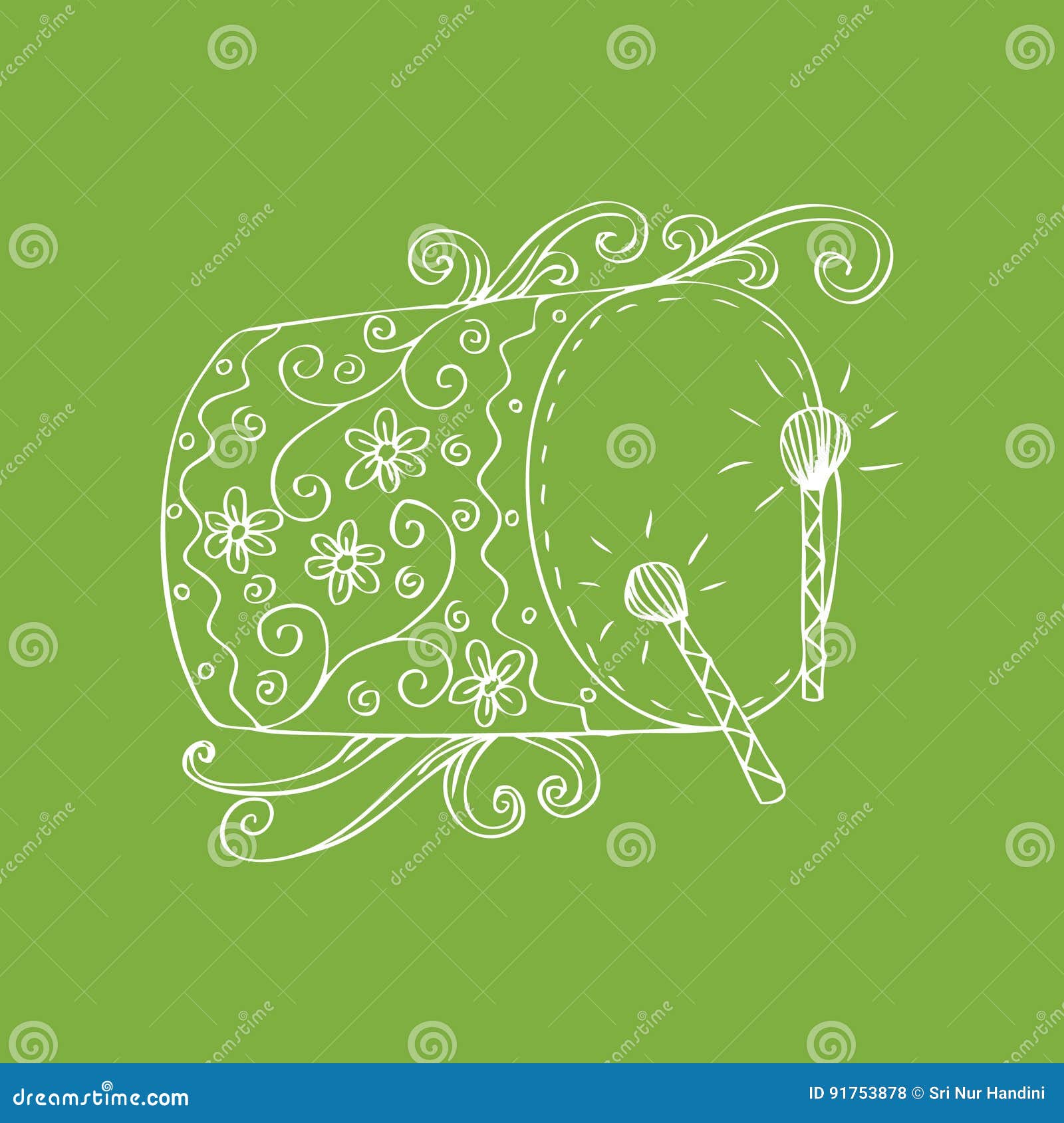 Bedug, Indonesia Traditional Drum. Stock Vector - Illustration of ...