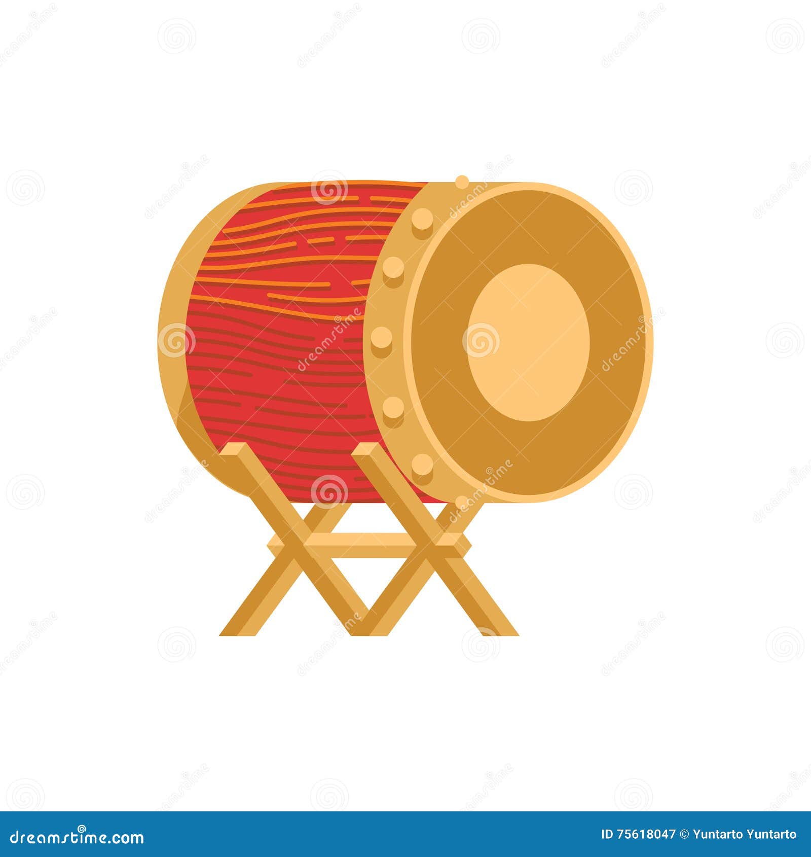 Bedug Or Beduk, Indonesia Traditional Drum And Stick At White ...