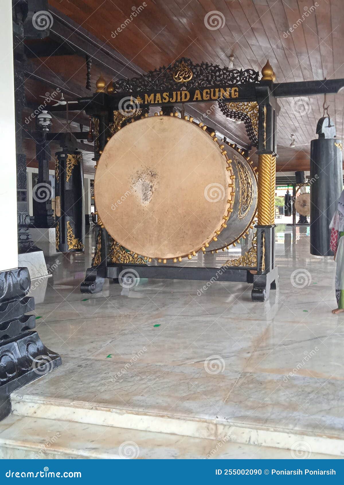 Bedug On Mosque. Beduk Or Bedug Large Double-barreled Drum With Buffalo ...