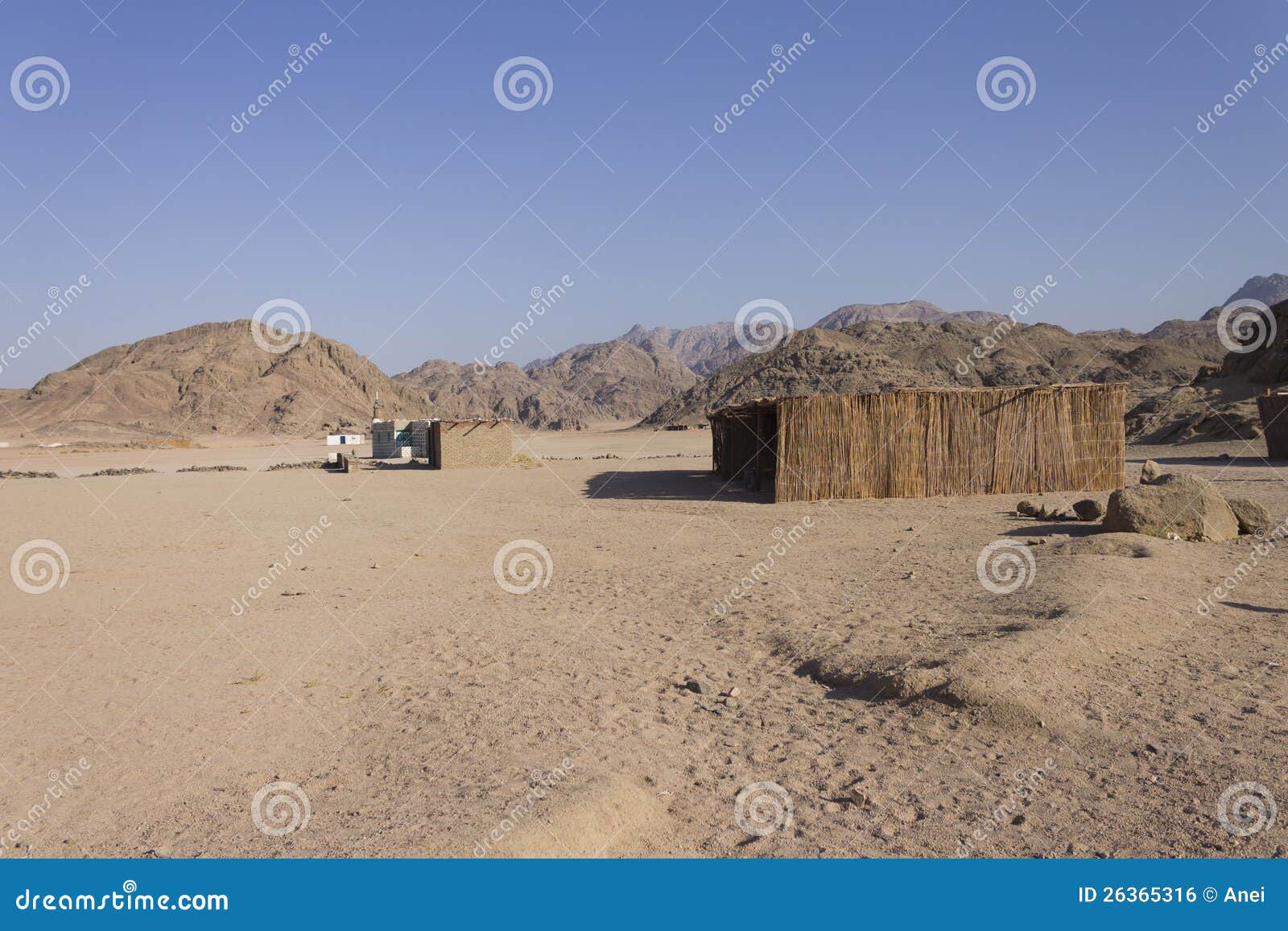 Beduine Village Buildings in Hurghada Stock Photo - Image of mountains ...