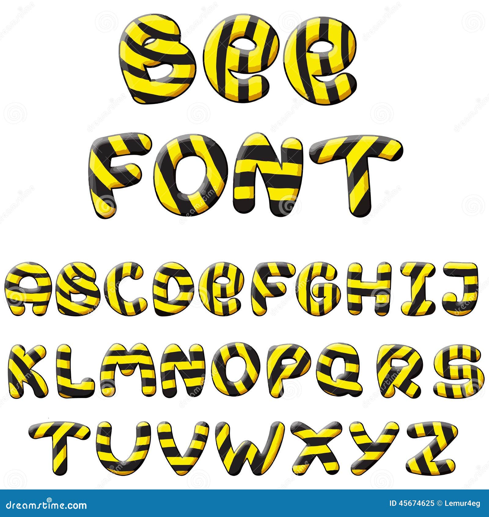 Bee alphabet stock vector. Illustration of typography - 45674625