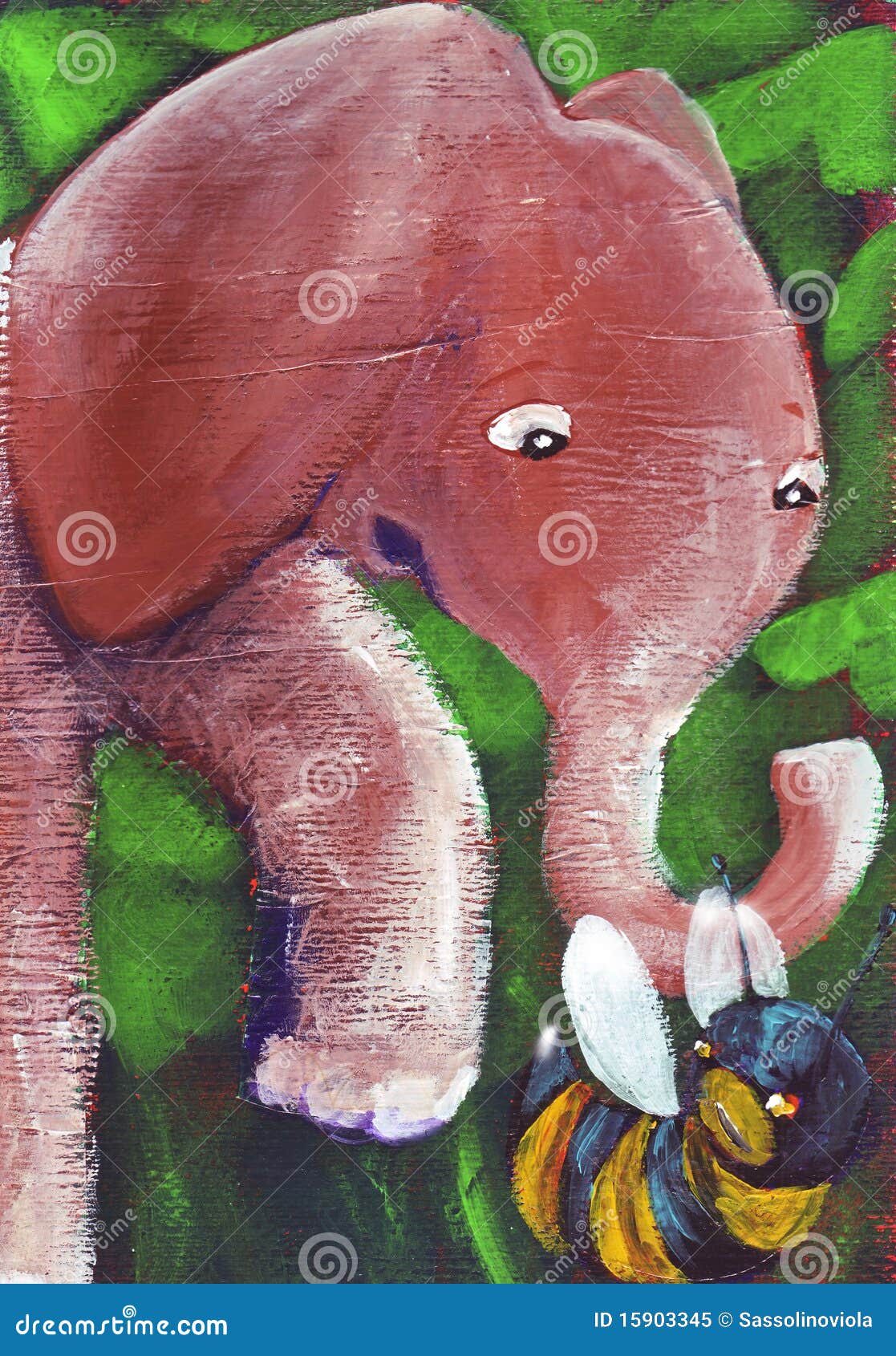 Bee angry with elephant stock illustration. Illustration of sting ...