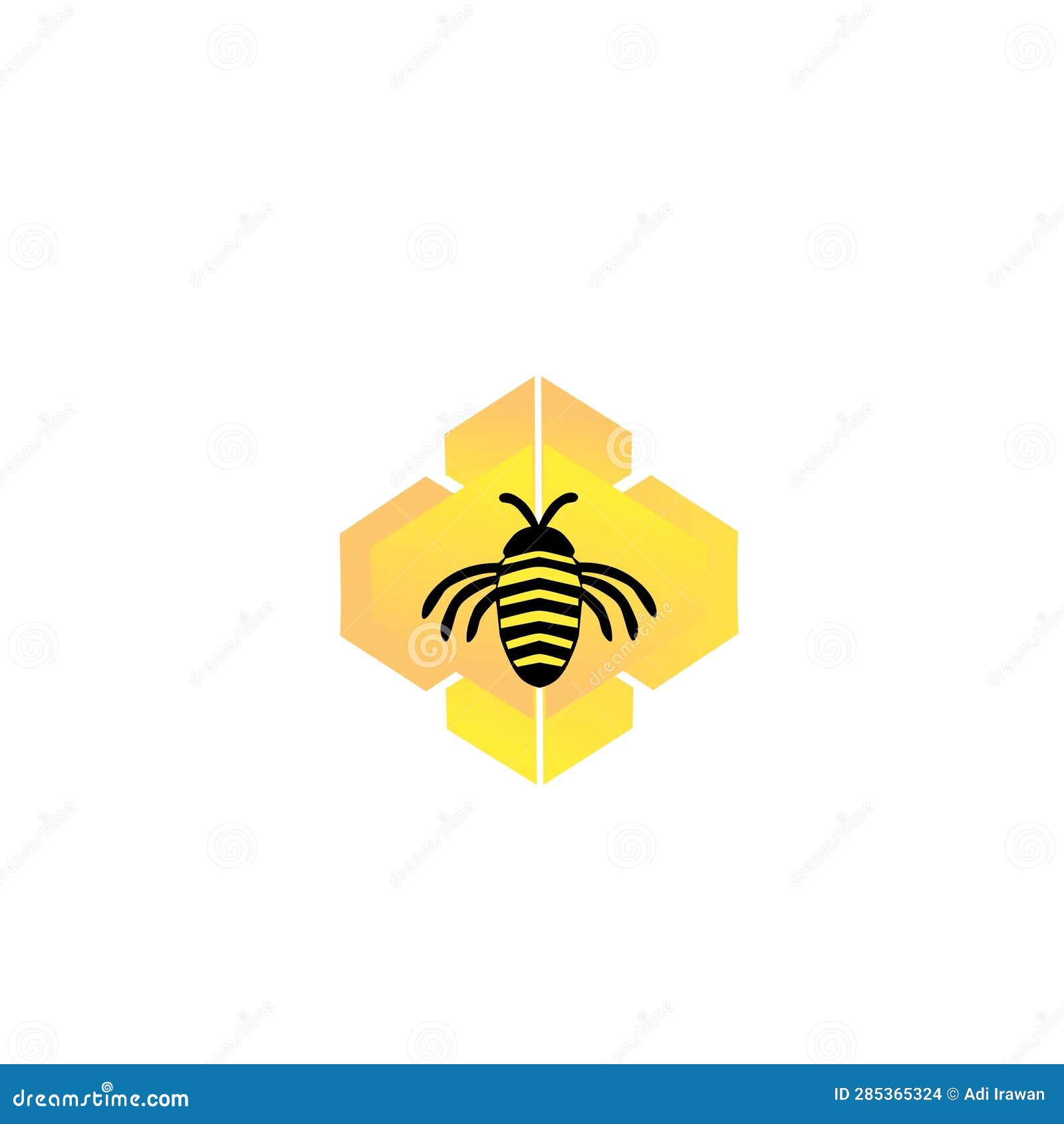 Bee Animal Icon Vector Illustration in Yellow Black Color Stock ...