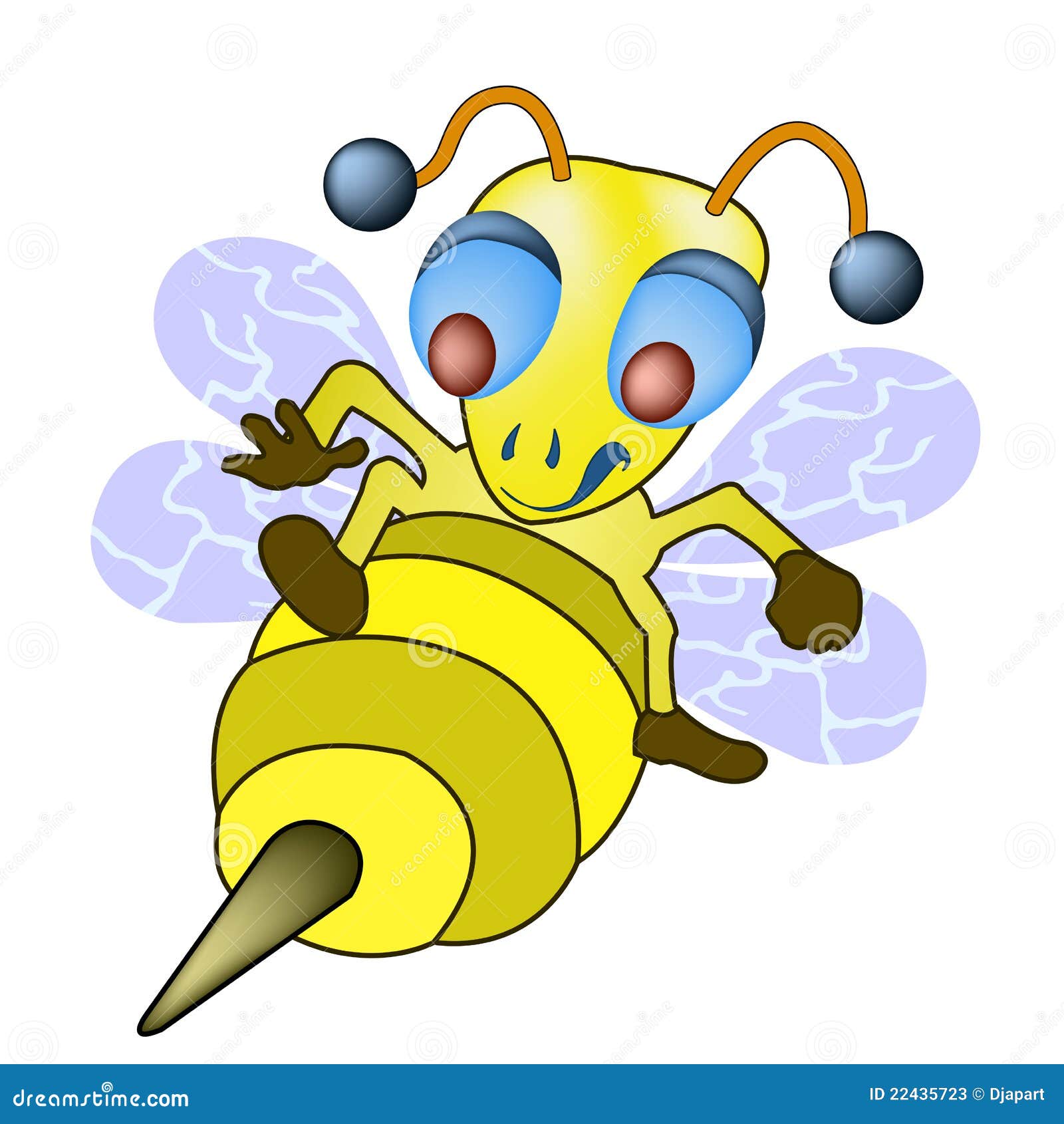 Bee attacking stock vector. Illustration of concept, blue - 22435723