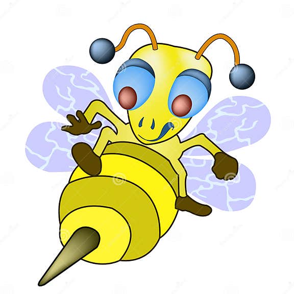 Bee attacking stock vector. Illustration of concept, blue - 22435723