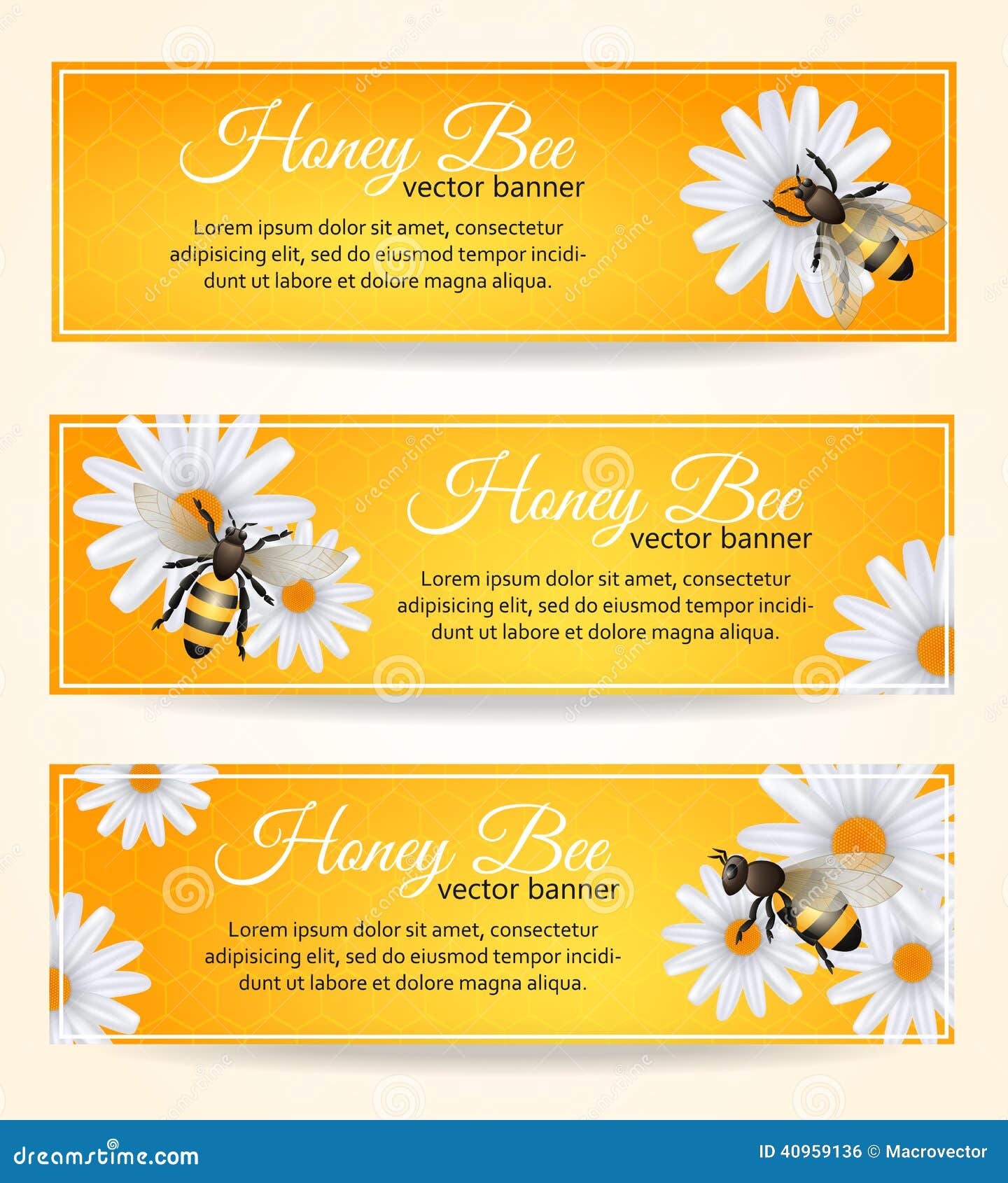 Bee banners set stock vector. Illustration of bumblebee - 40959136