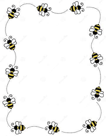Bee border frame stock vector. Illustration of insects - 12202246