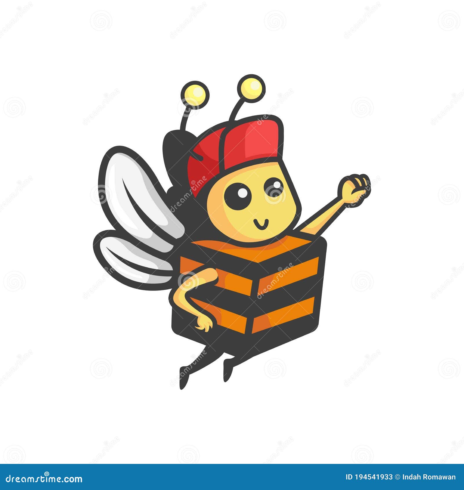 Bee Box Fly Delivery Logo Vector Illustration Stock Vector ...