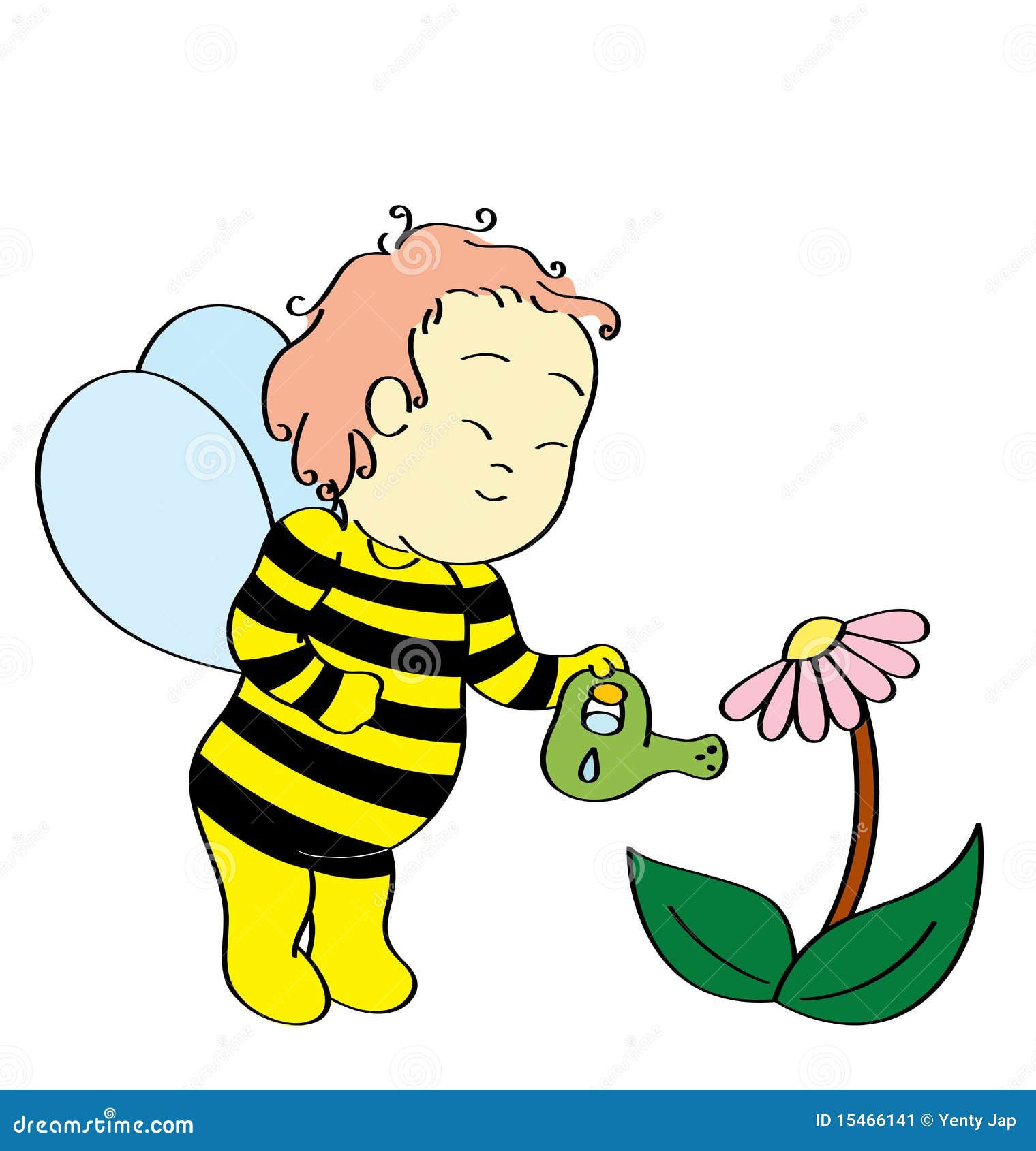 Bee Boy stock vector. Illustration of watering, nature - 15466141