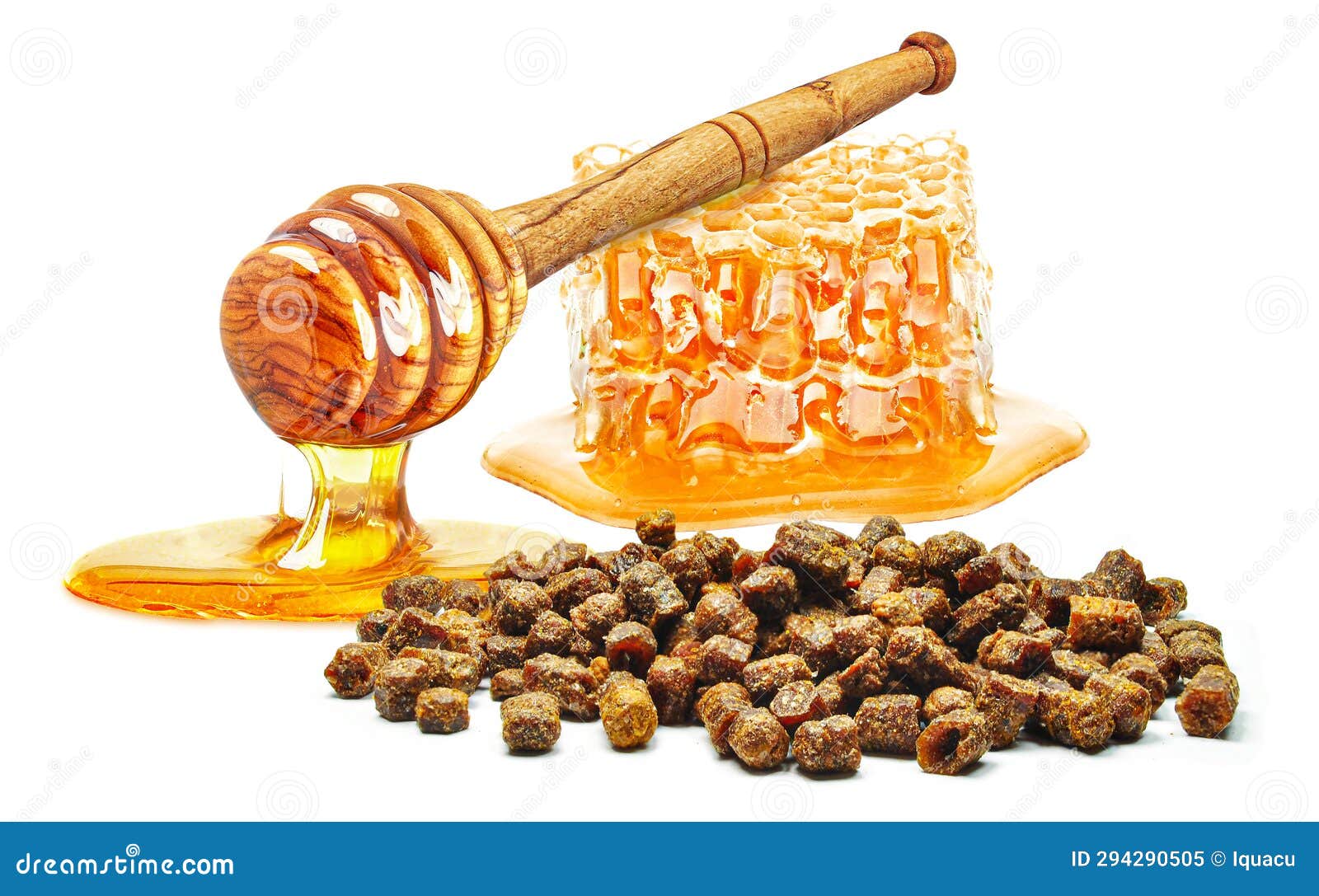 Bee bread and honey stock image. Image of flower, supplement - 294290505