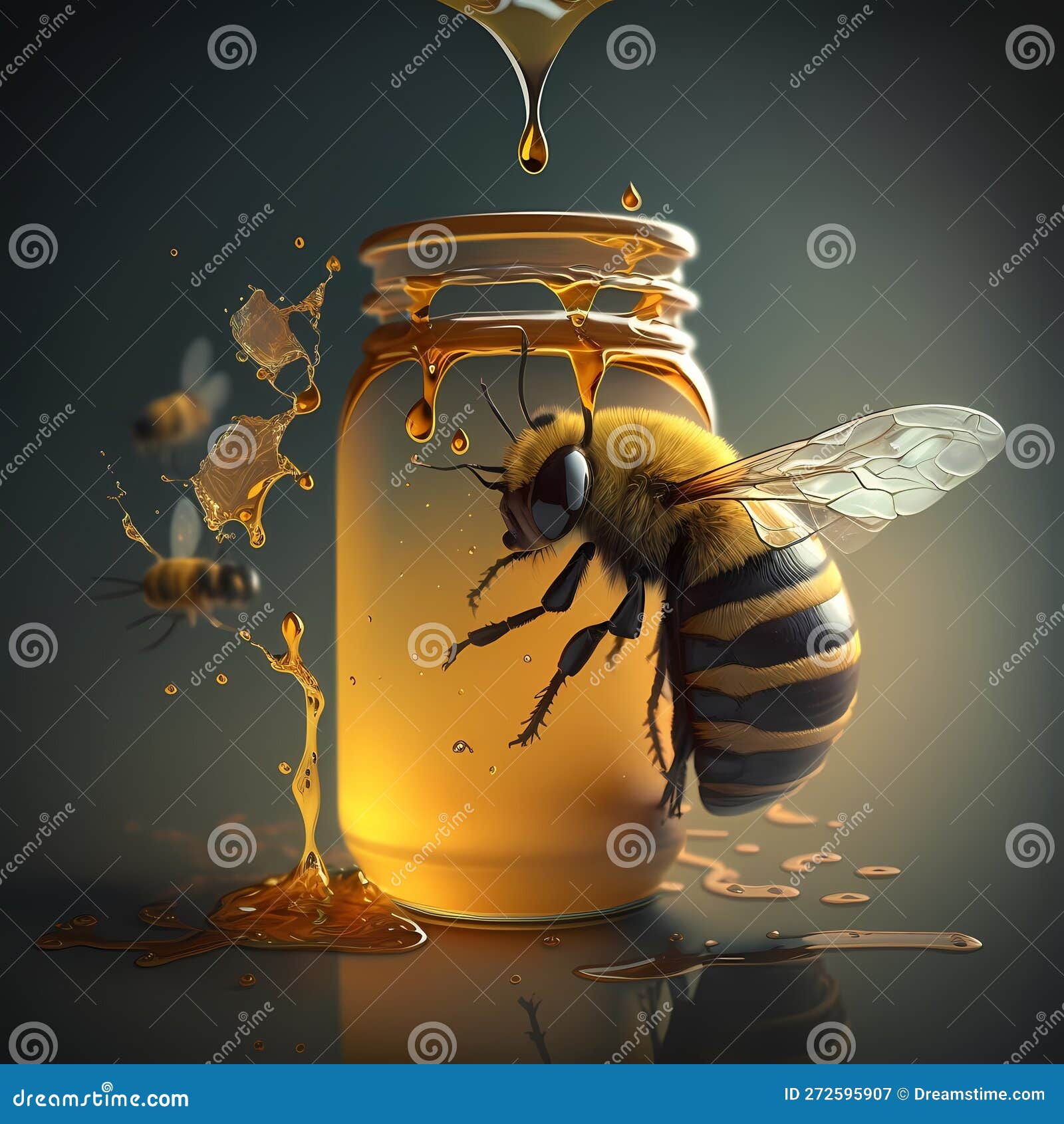 Bee Bring Honey. Generative AI Stock Illustration - Illustration of ...