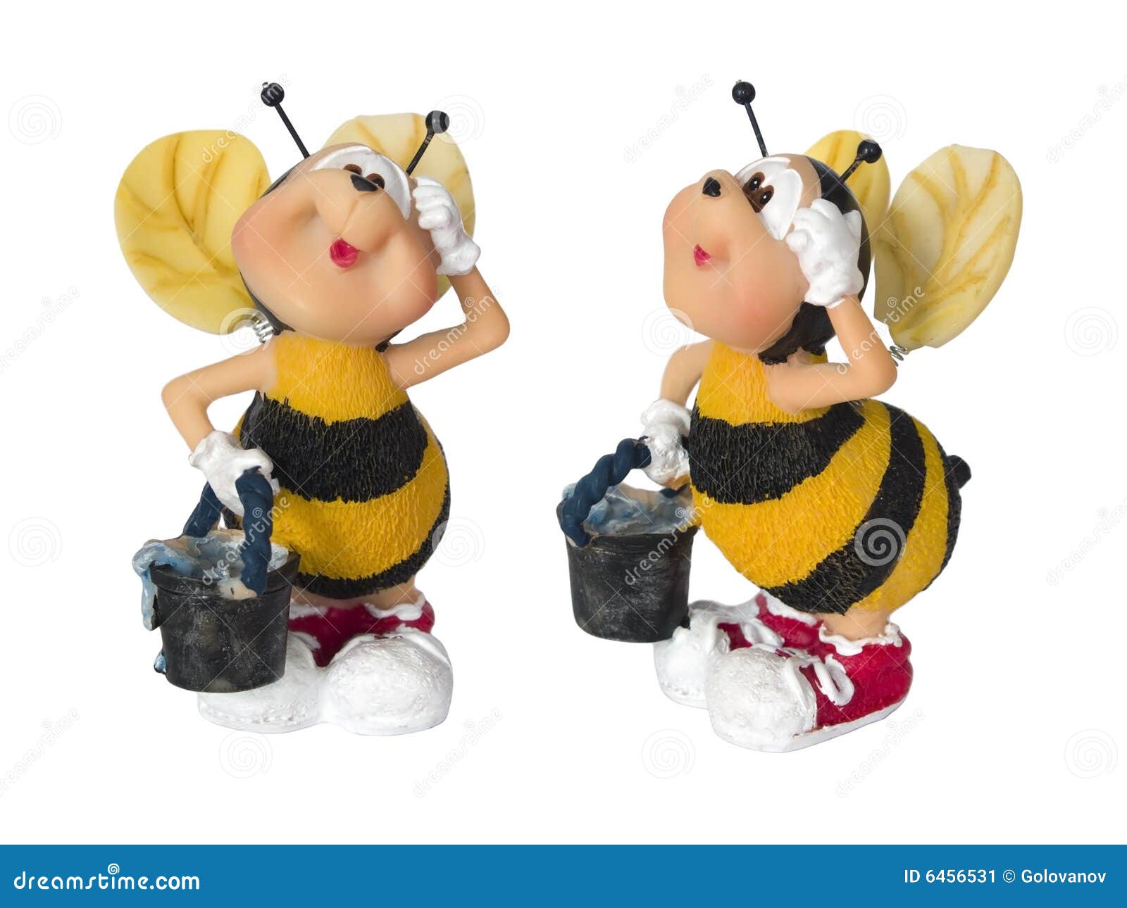 Bee with Bucket - Small Toy Stock Image - Image of small, white: 6456531