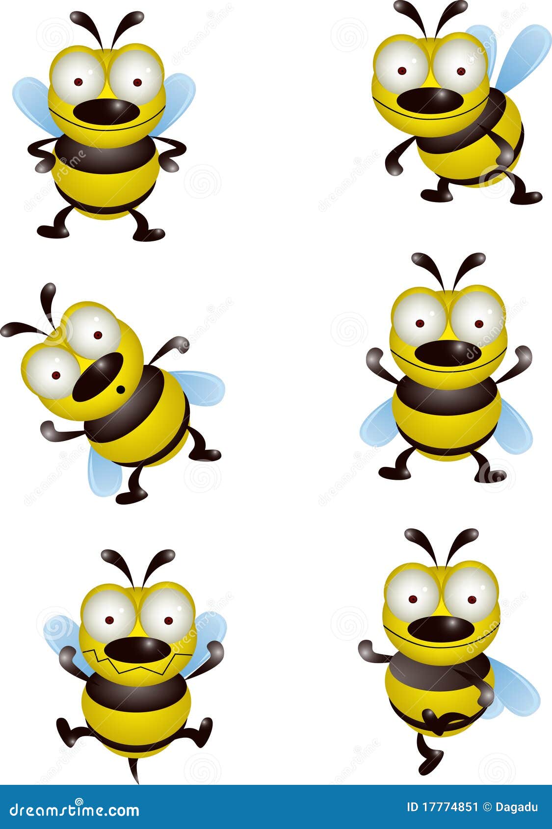Bee cartoon collection stock vector. Illustration of presentation ...