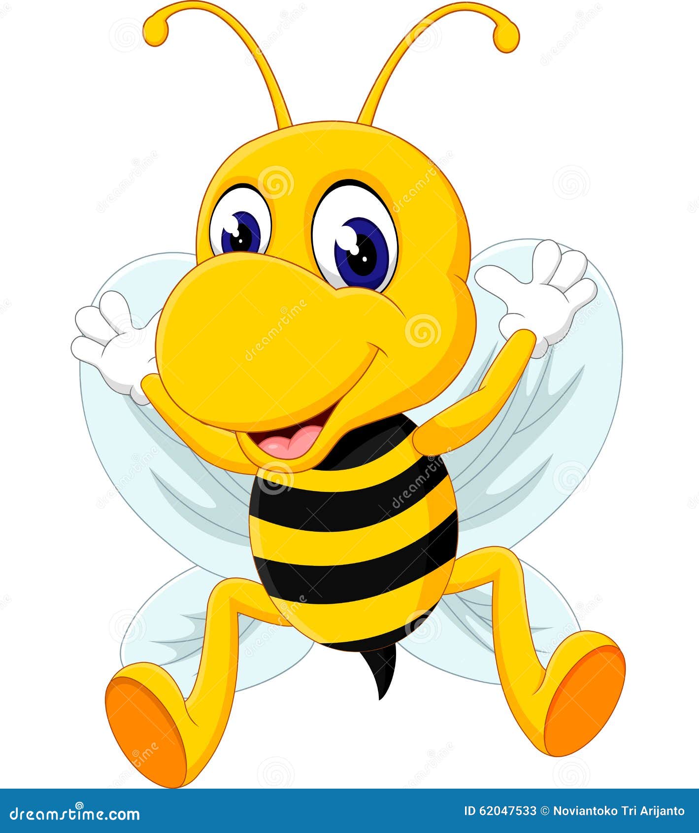 Bee cartoon flying stock vector. Illustration of happy - 62047533
