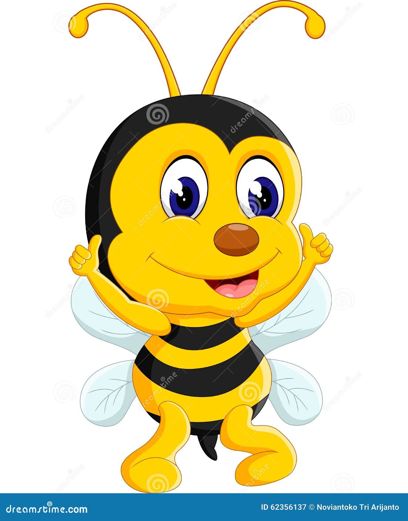 Bee cartoon flying stock vector. Illustration of pollen - 62356137