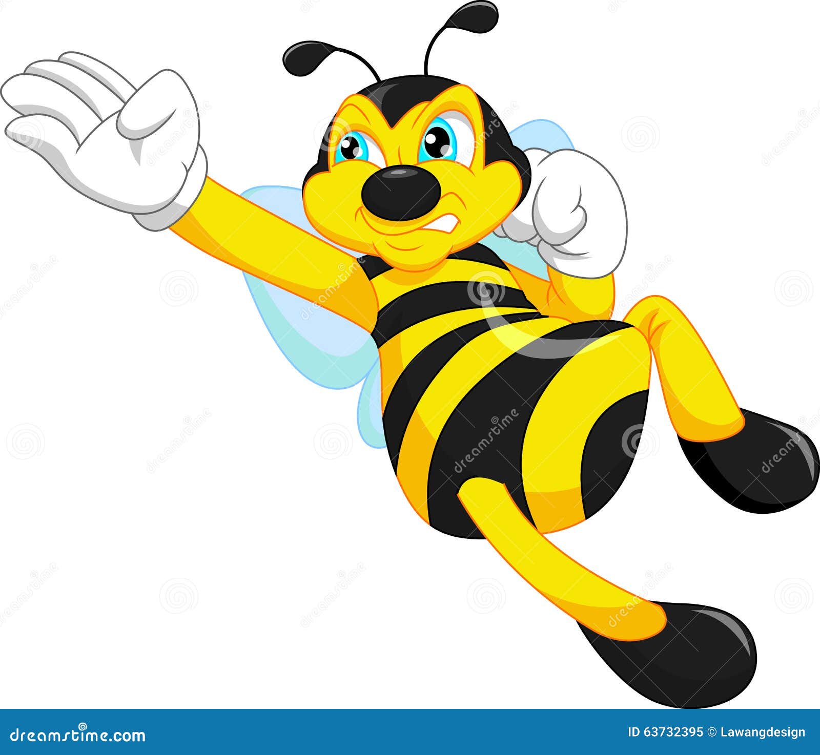 Bee cartoon flying stock vector. Illustration of isolated - 63732395