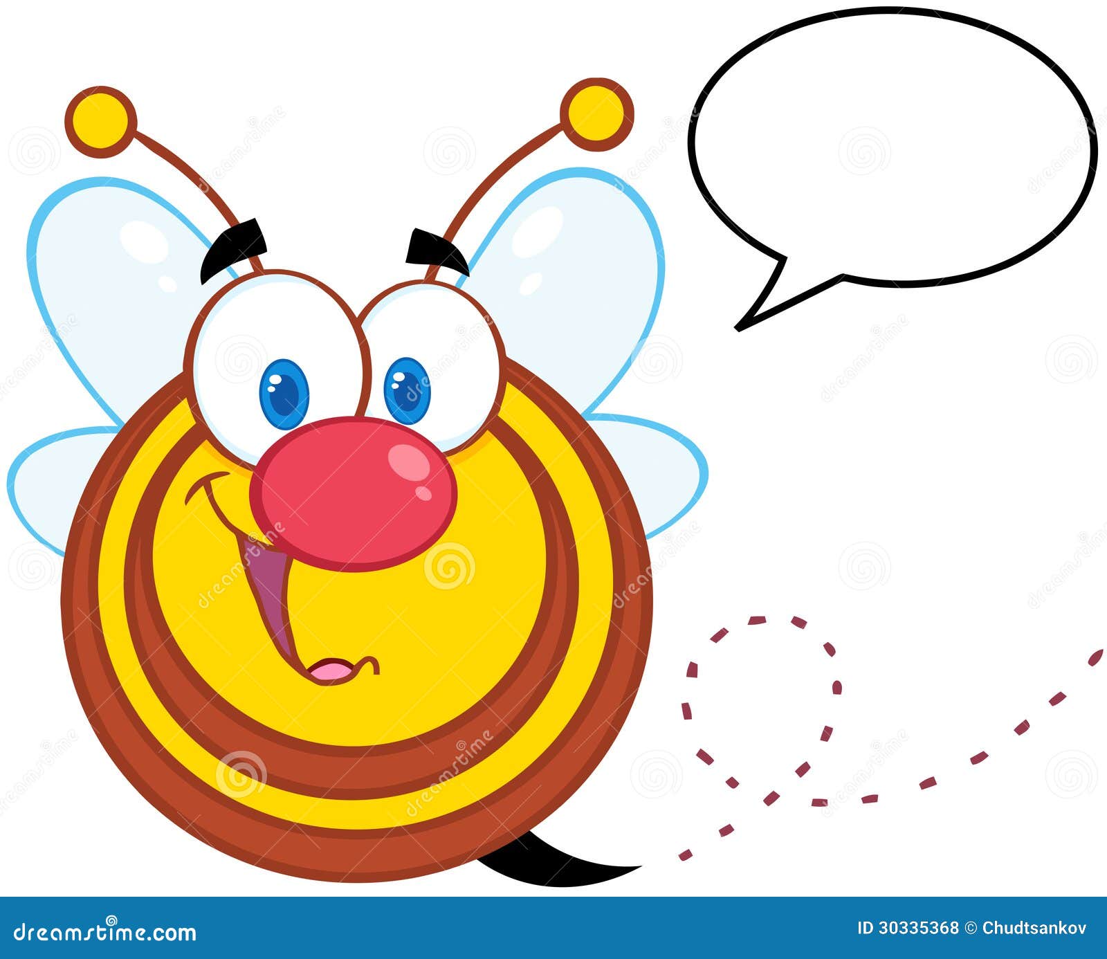 Bee Cartoon Mascot Character with Speech Bubble Stock Vector ...