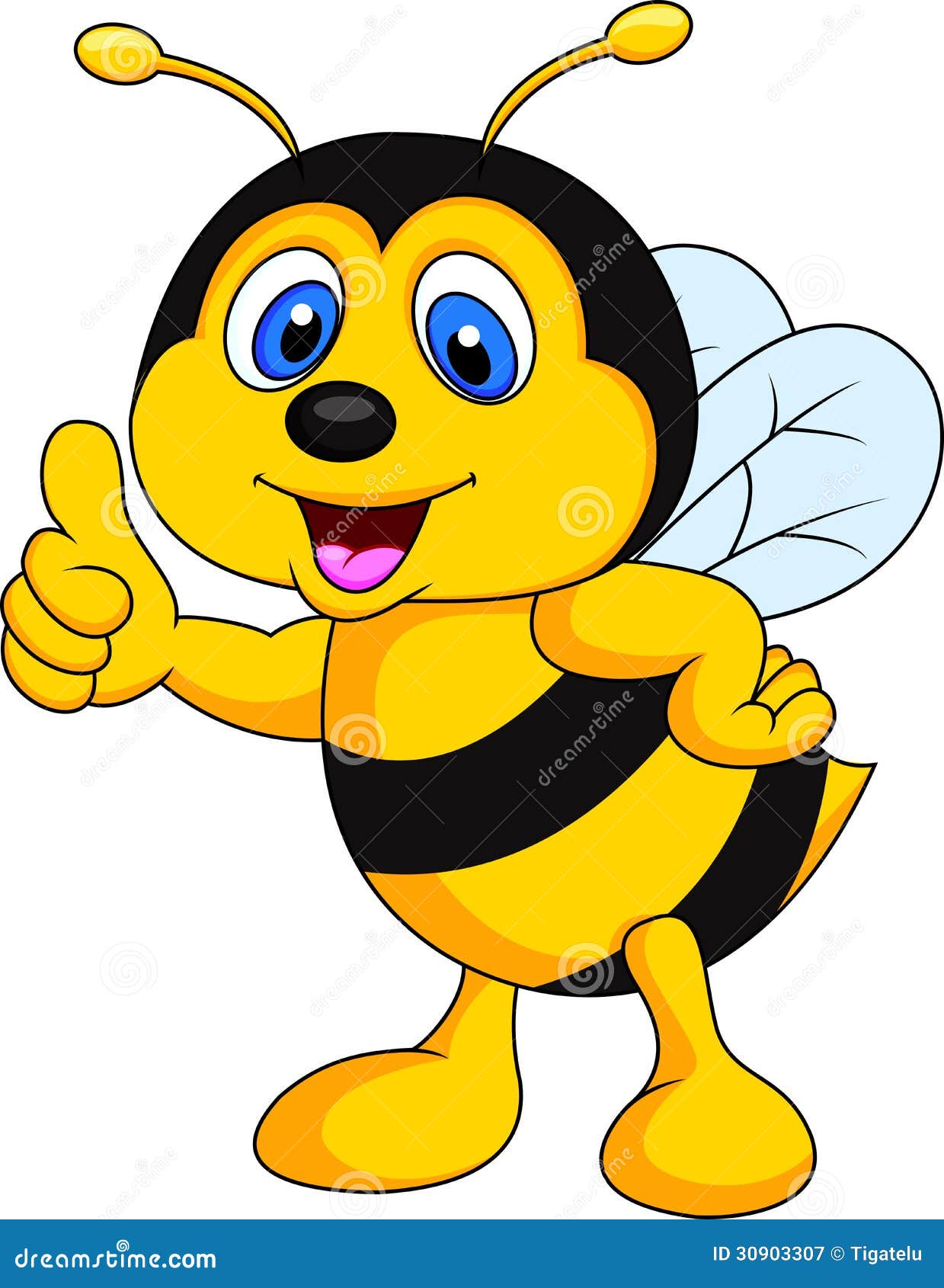 Bee Cartoon Thumb Up Royalty Free Stock Photography - Image: 30903307