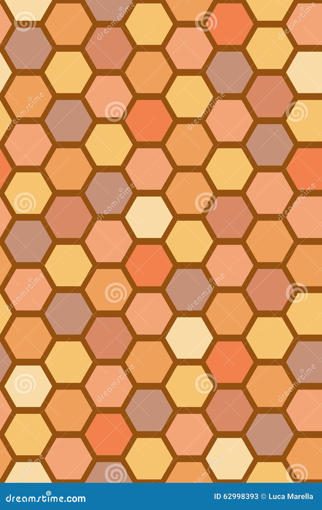 Bee cells pattern stock illustration. Illustration of hive - 62998393