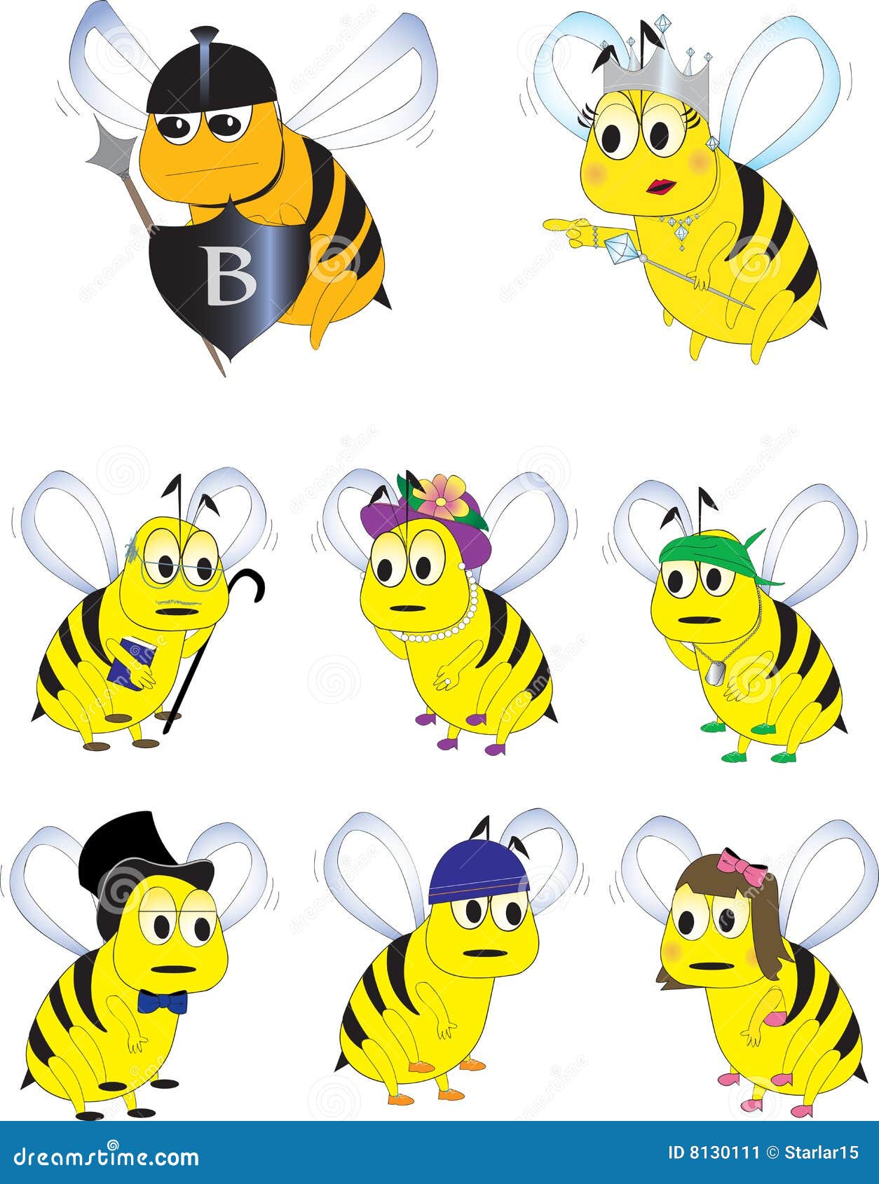 Bee Characters Illustration Stock Vector - Illustration of sword ...