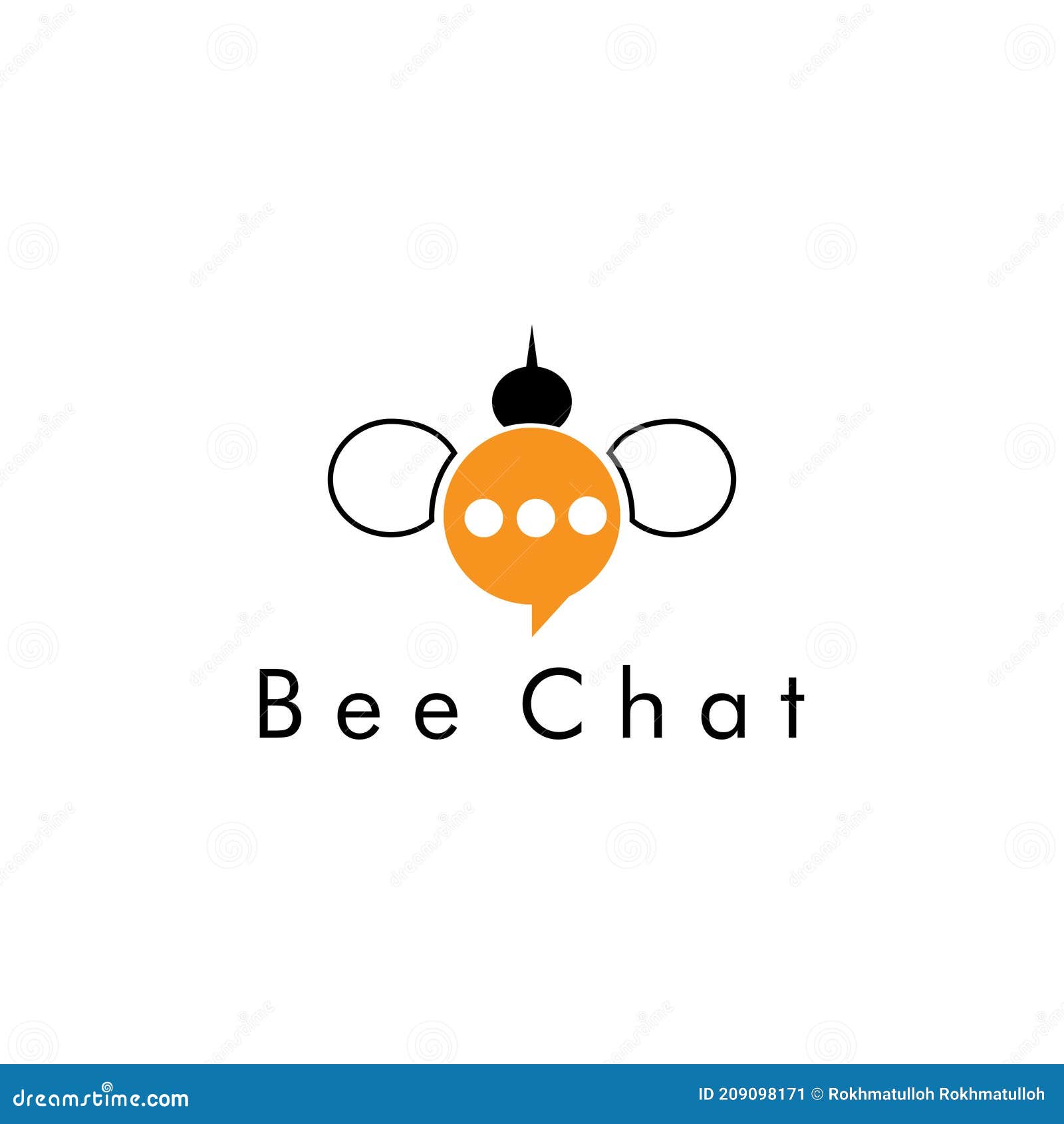 Bee Chat Logo Vector Design Illustration Stock Vector - Illustration of ...