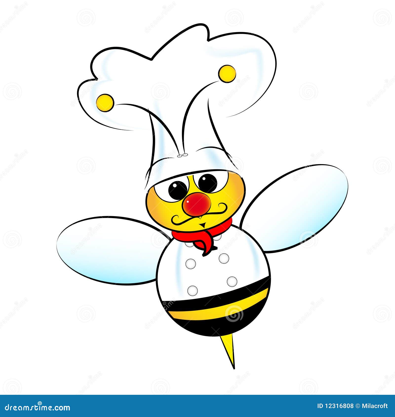 Bee Chef stock vector. Illustration of card, cover, chef - 12316808