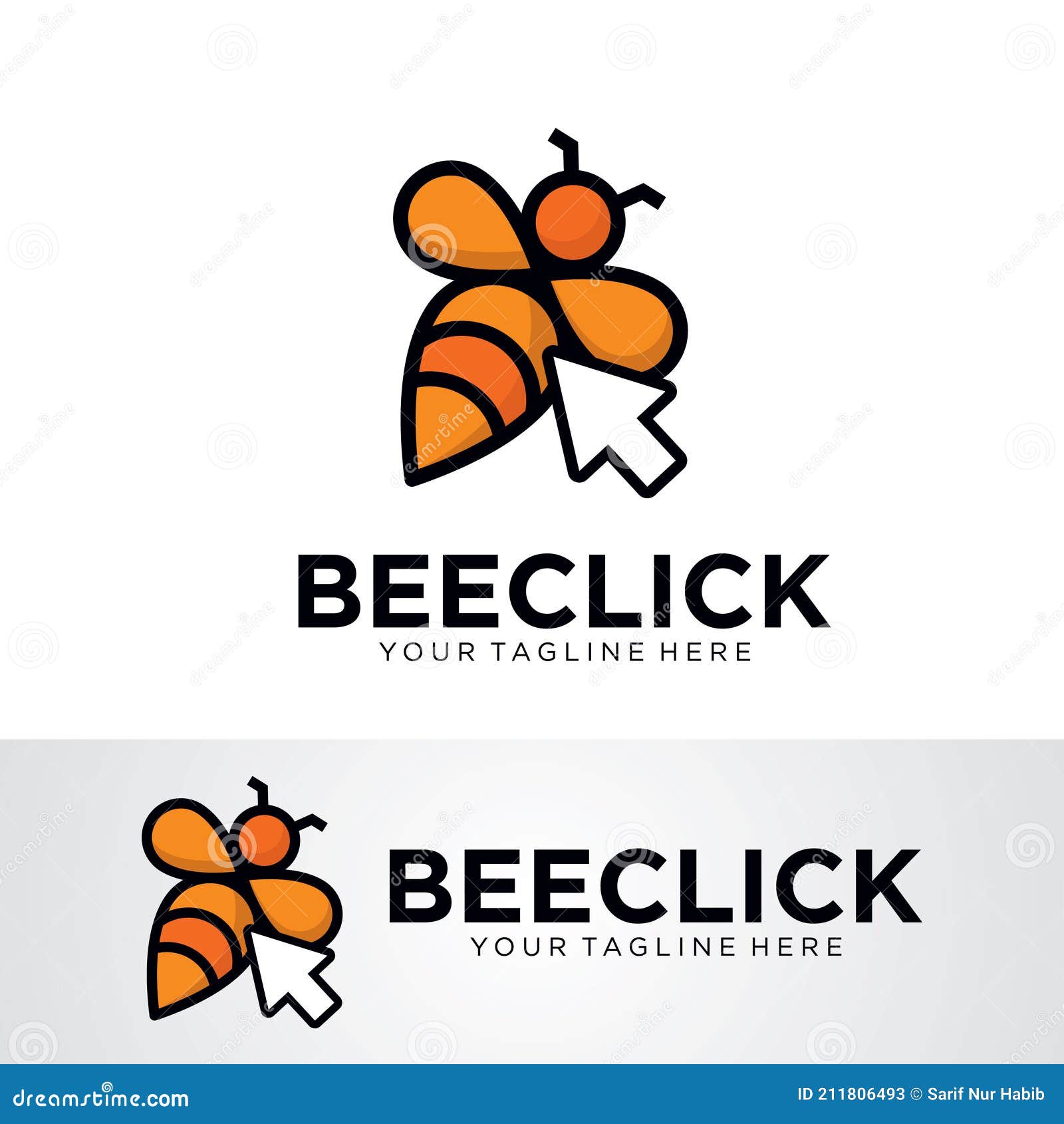 Bee Click Logo Design Template Stock Vector - Illustration of mail ...