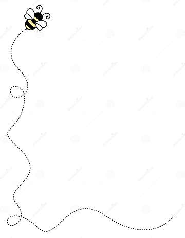 Bee corner / border stock illustration. Illustration of draw - 7403583