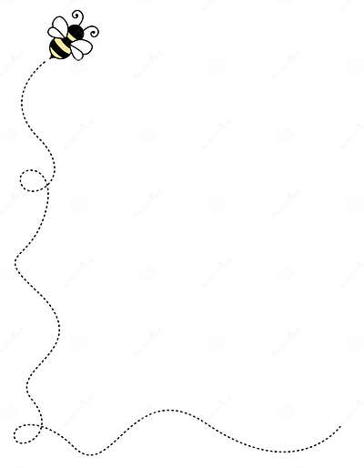 Bee corner / border stock illustration. Illustration of draw - 7403583