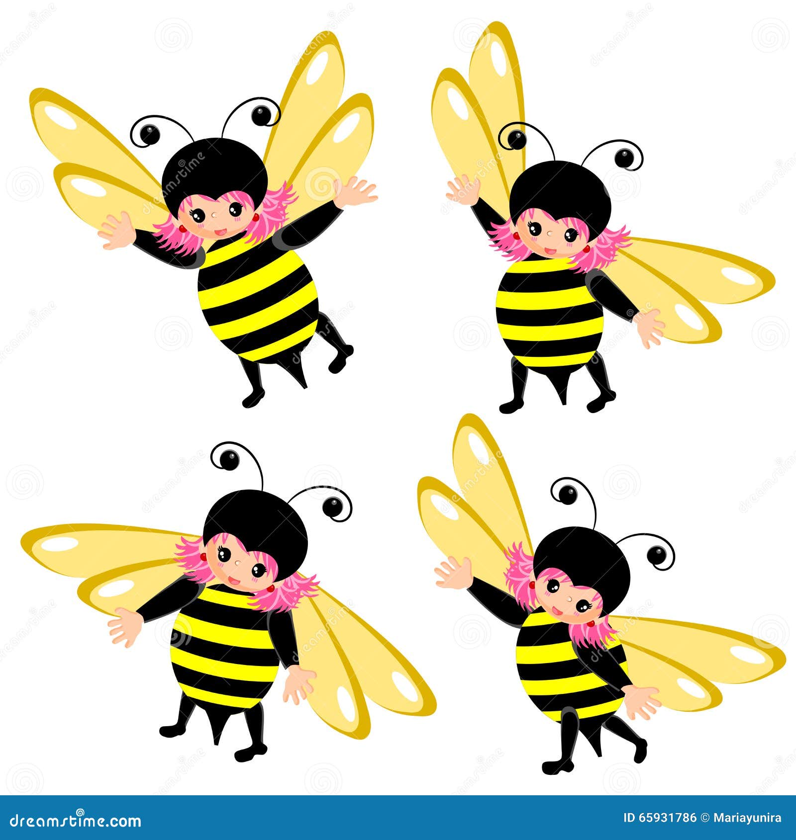 Bee Costume Cartoon Vector Illustration | CartoonDealer.com #65931786