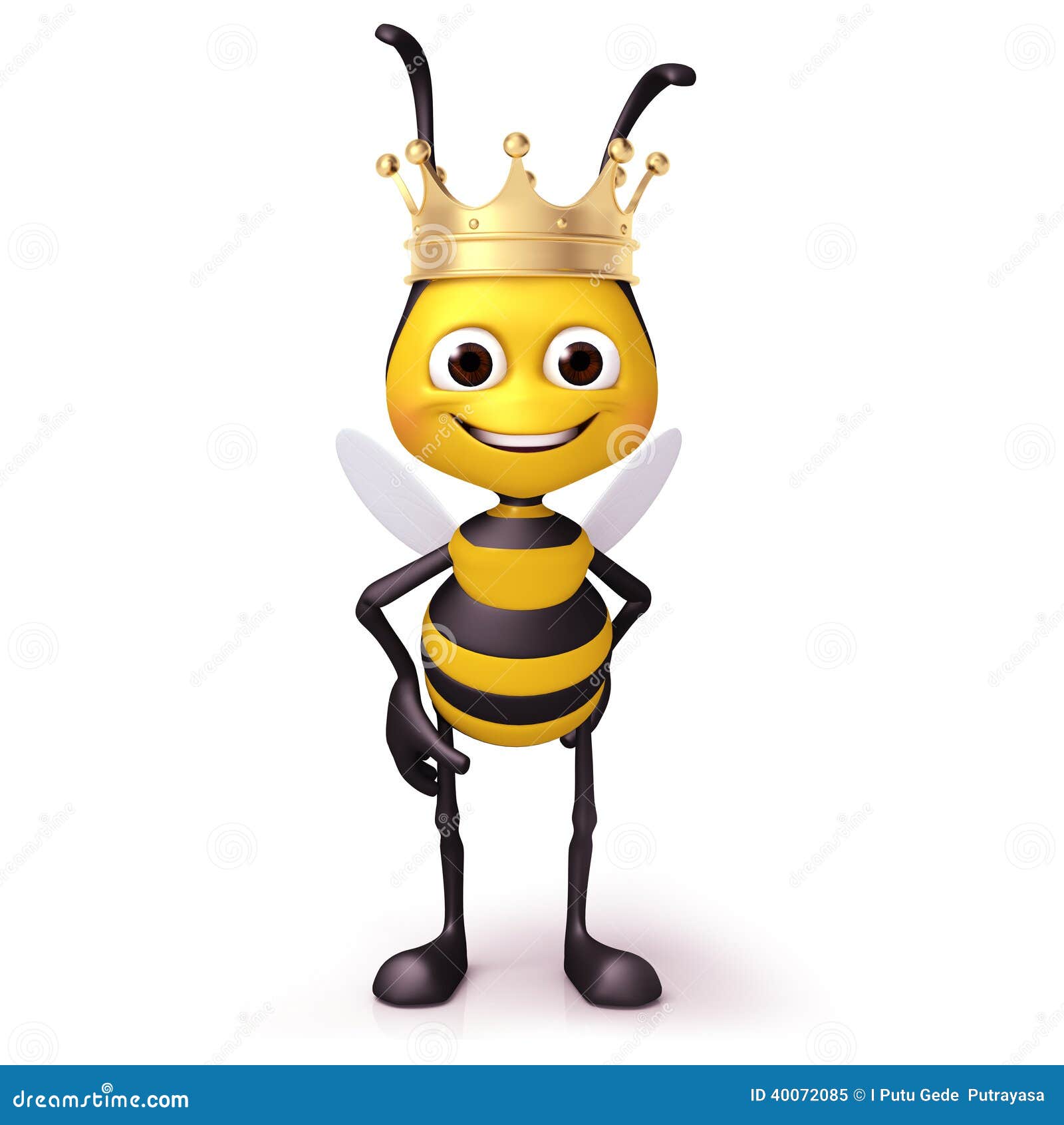 Bee with crown stock illustration. Illustration of happy - 40072085