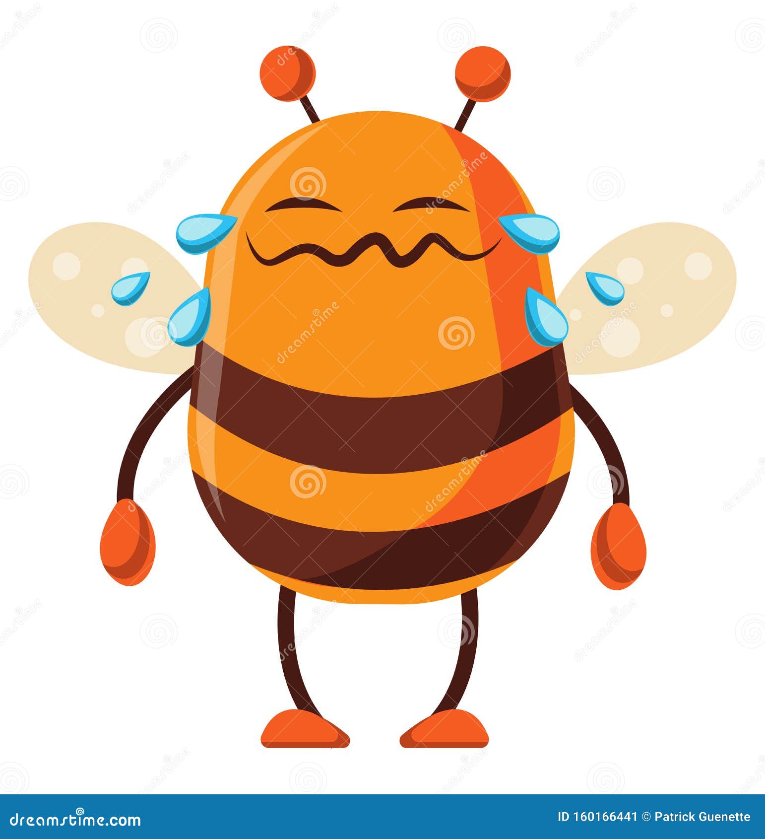 Bee is Crying, Illustration, Vector Stock Vector - Illustration of ...