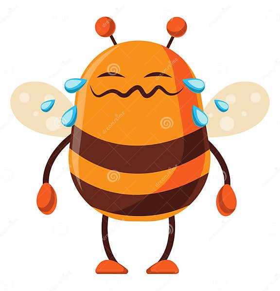 Bee is Crying, Illustration, Vector Stock Vector - Illustration of ...