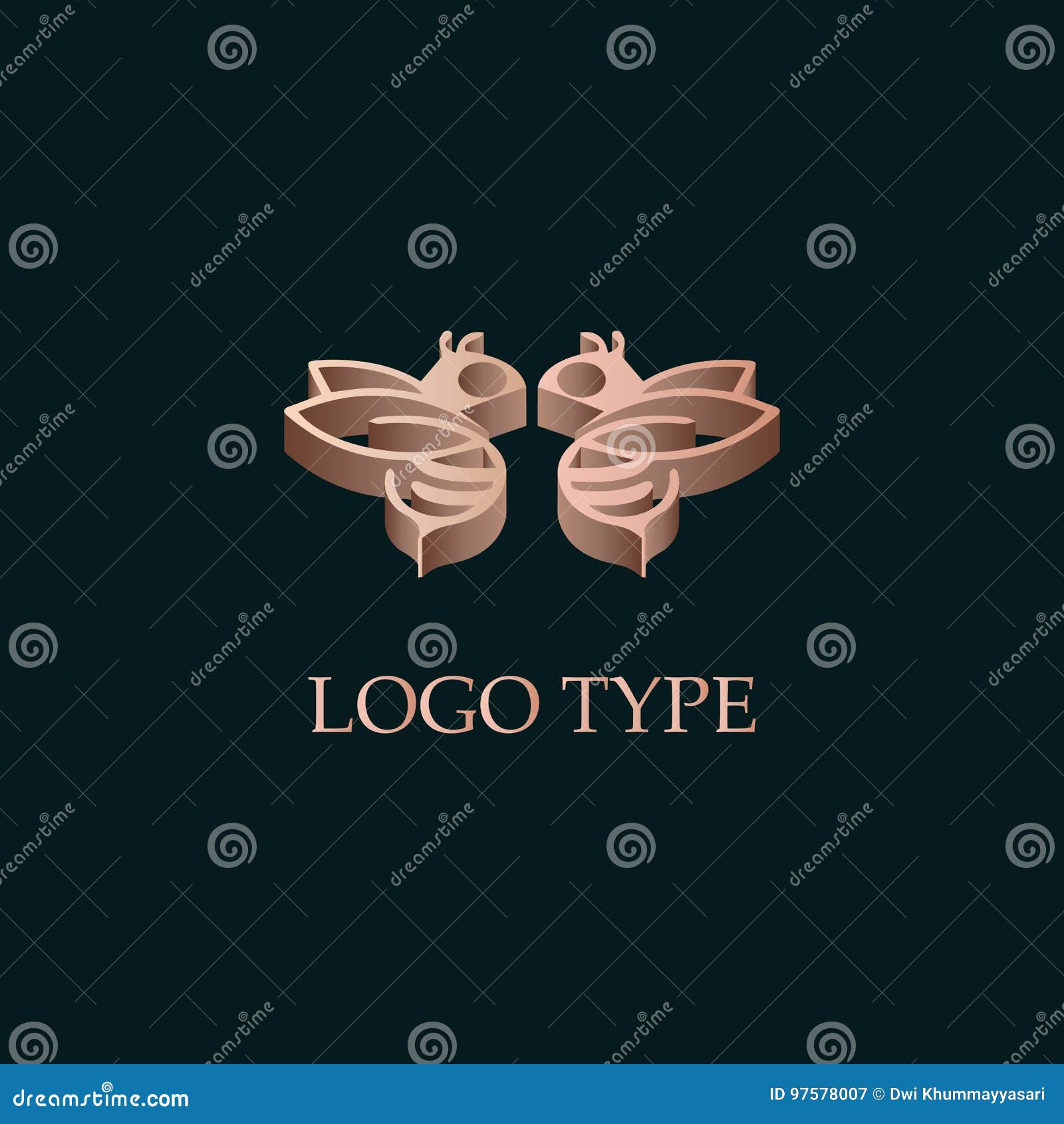 Bee 3d logo stock vector. Illustration of advertisement - 97578007