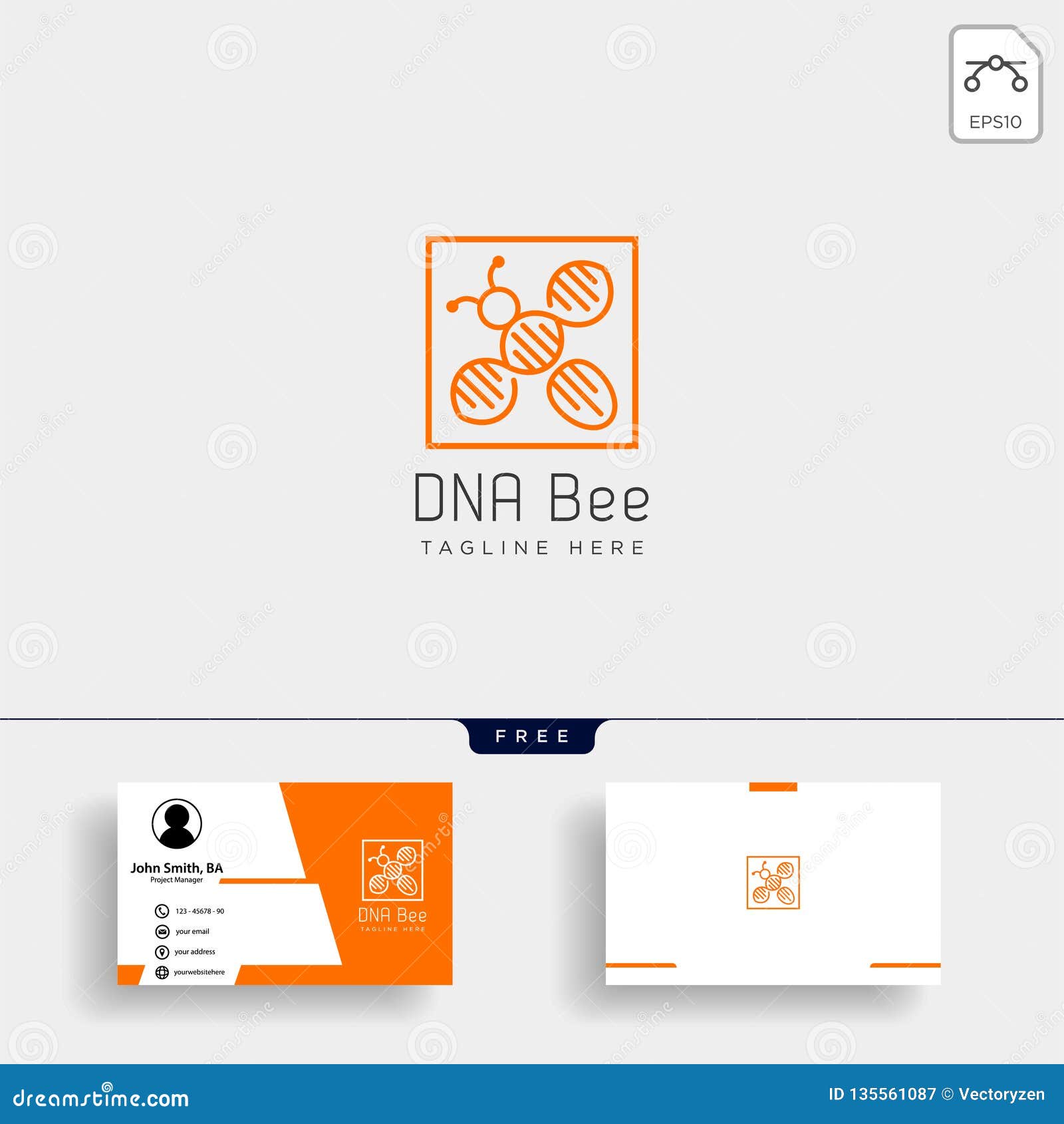 Bee DNA Science Creative Logo Template with Business Card Stock ...