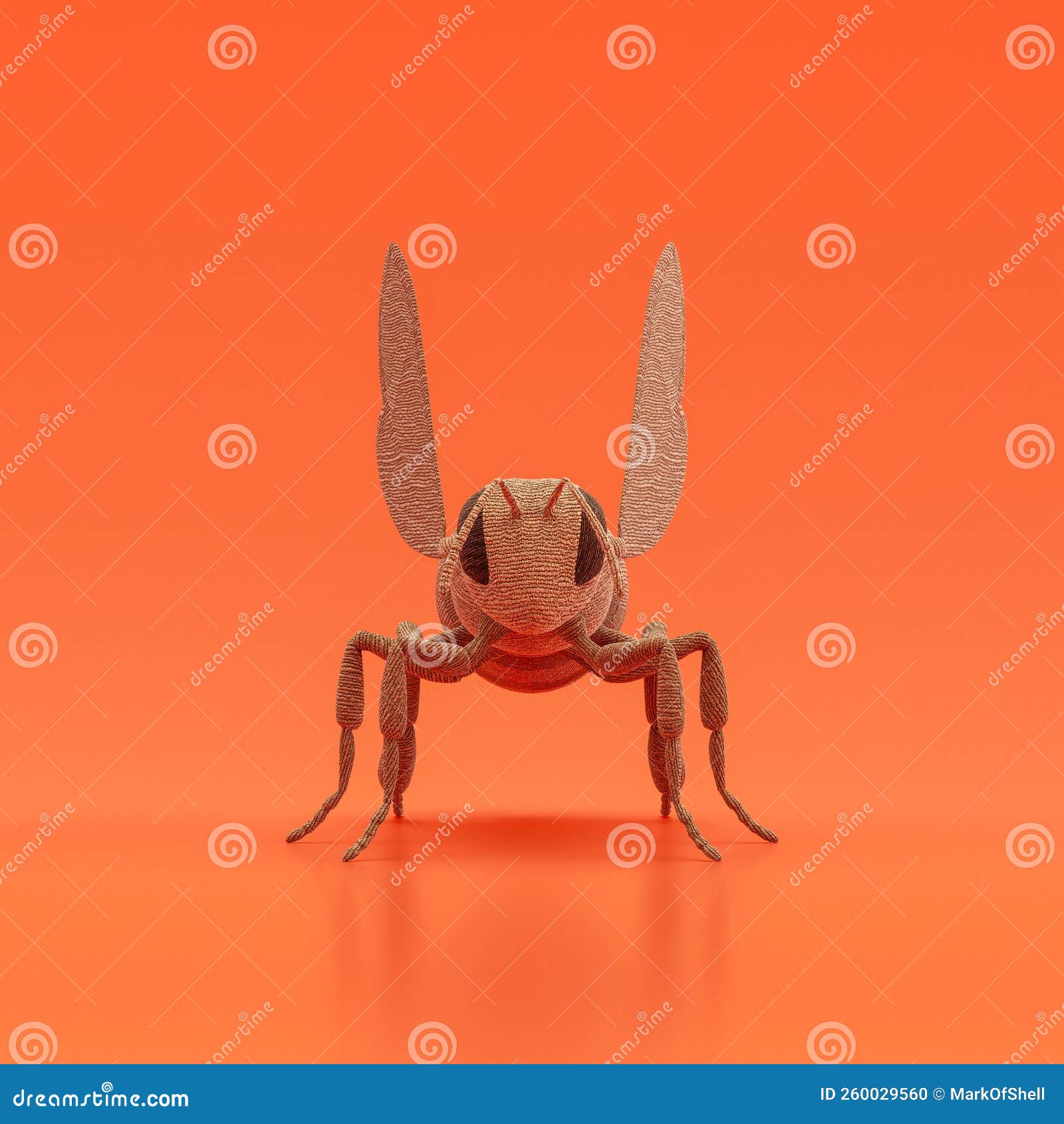 Bee Doll, Stuffed Insect Made of Fabric Single Varmint from Front View ...