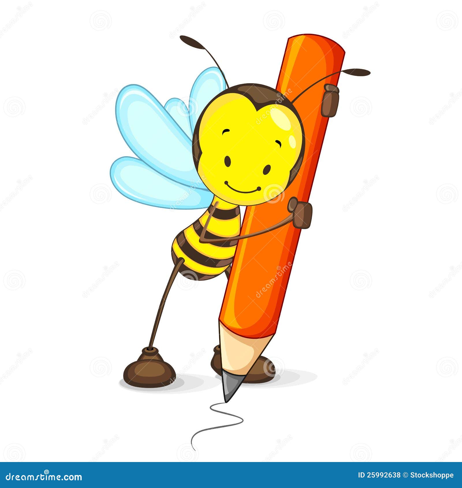 Bee Drawing with Pencil stock vector. Illustration of lesson - 25992638