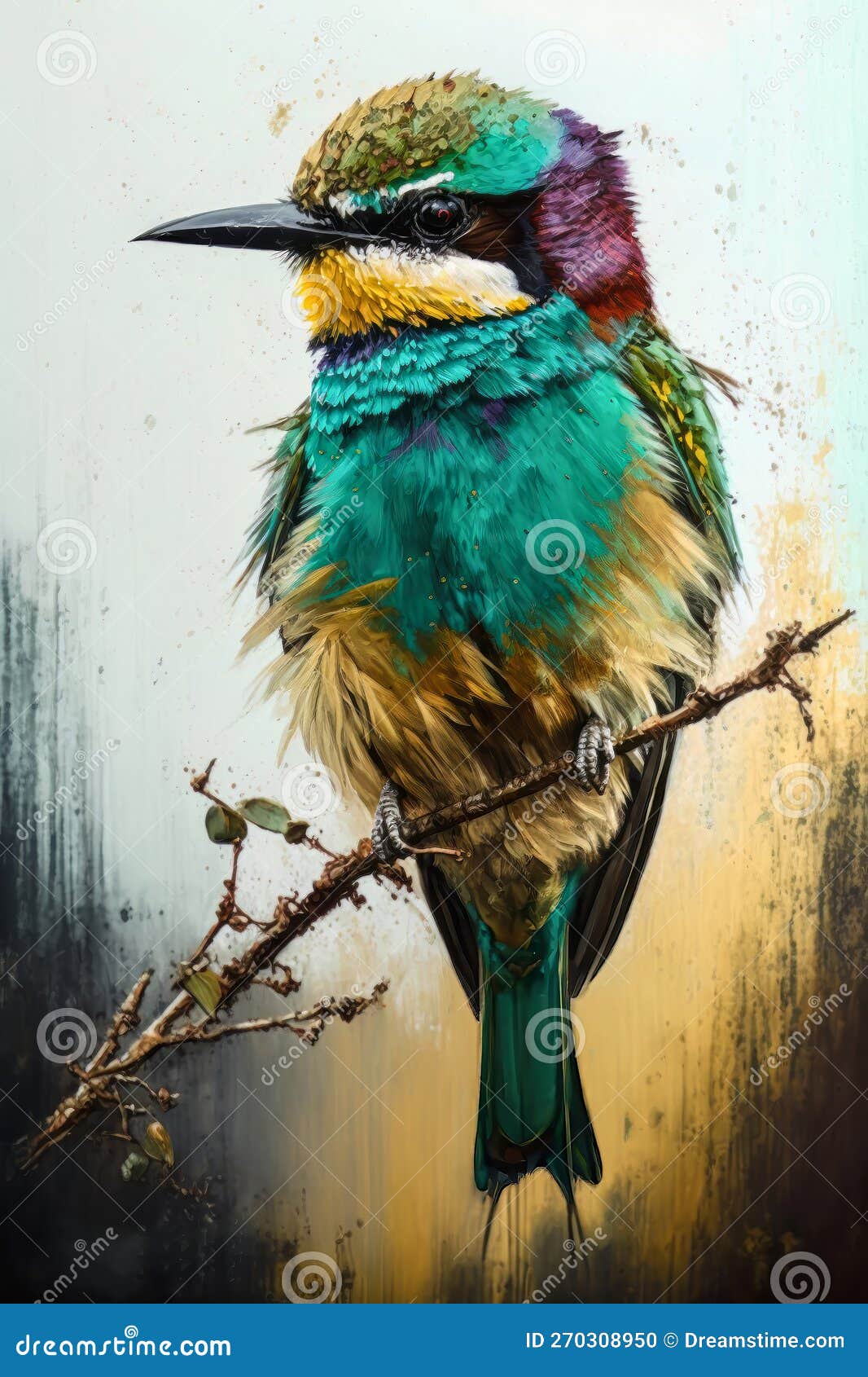 Bee-eater bird painting stock illustration. Illustration of design ...