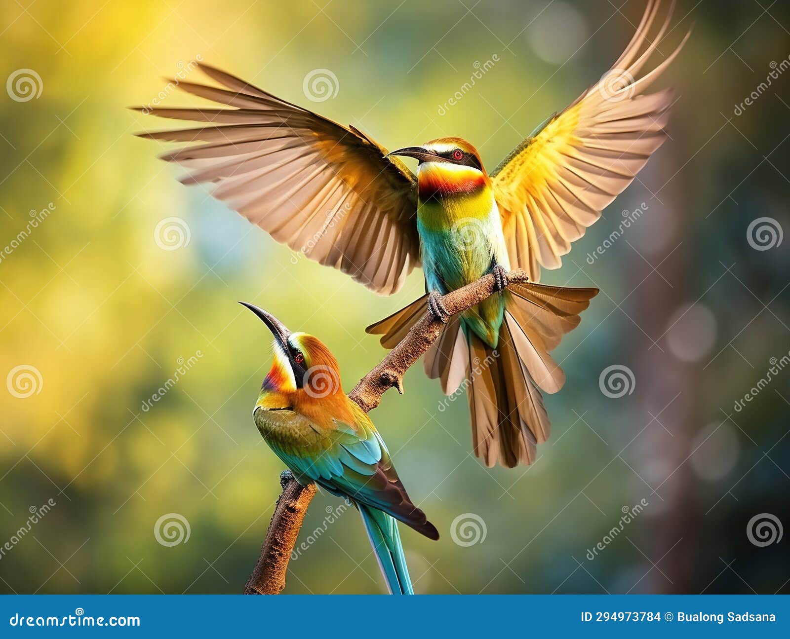 Bee Eater Spreading Wings Made with Generative AI Illustration Stock ...