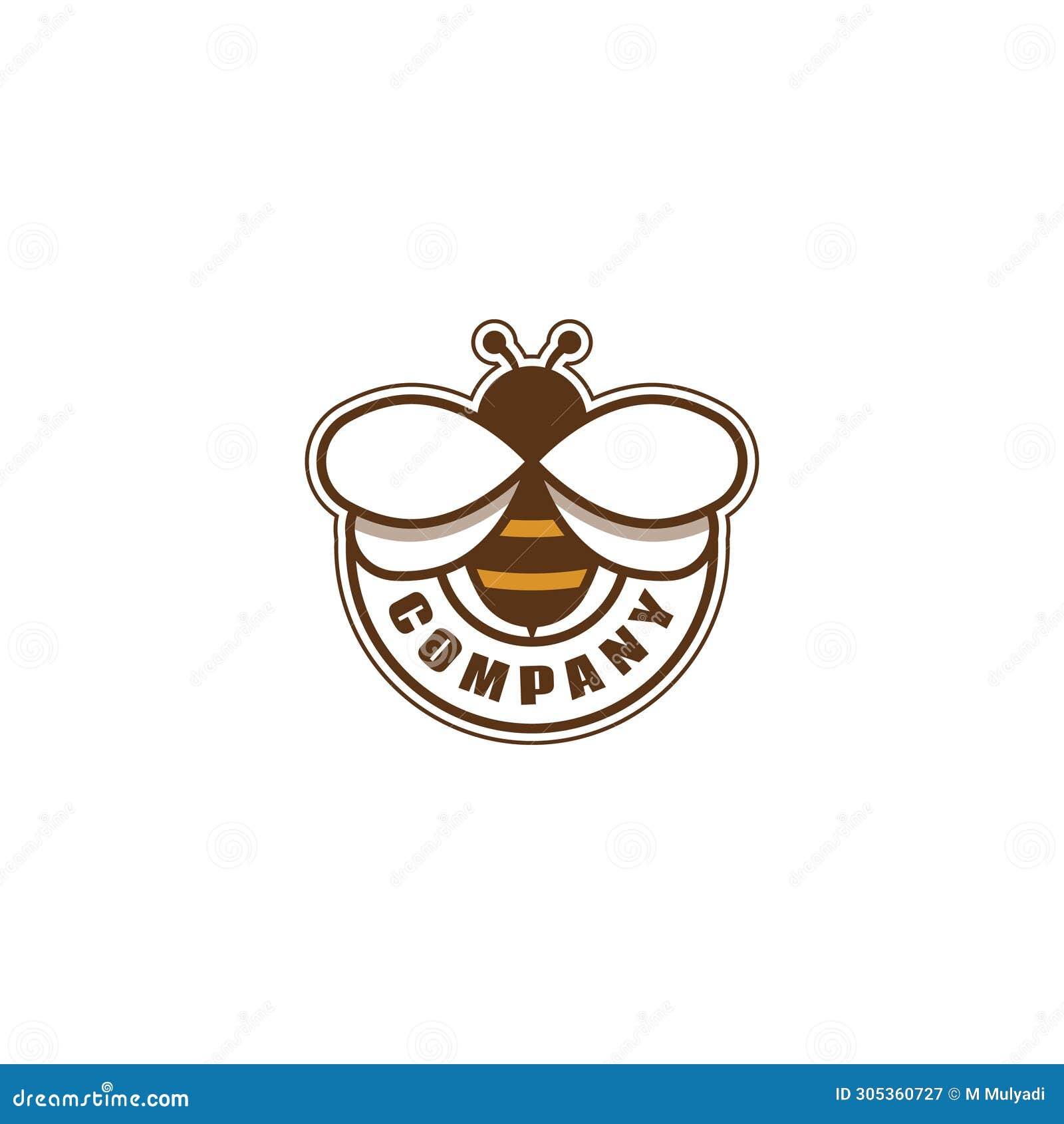 Bee emblem logo stock illustration. Illustration of yellow - 305360727