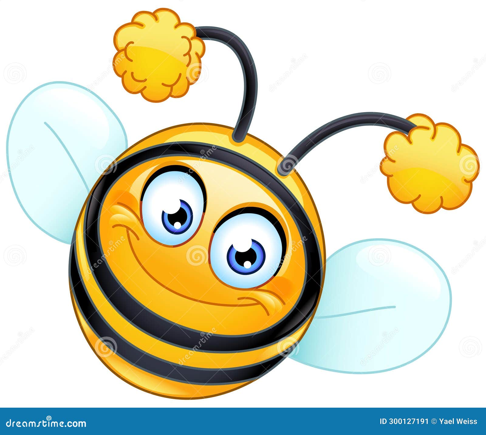 Bee Emoticon stock vector. Illustration of smiley, design - 300127191