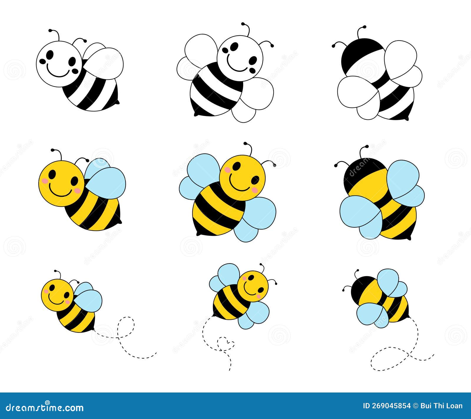 Bee Eps stock vector. Illustration of cartoon, springtime - 269045854