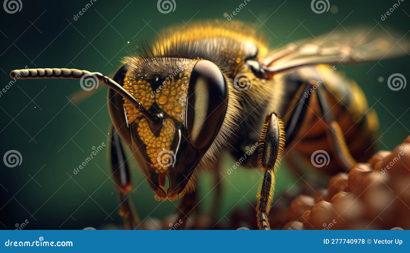 Bee Extreme Close Up. Generative AI Stock Photo - Image of texture ...