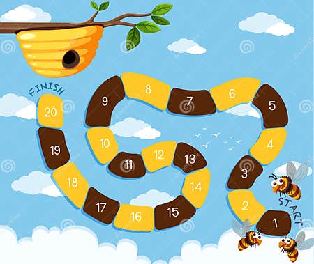 Bee Finding Hive Board Game Stock Vector - Illustration of yellow, game ...