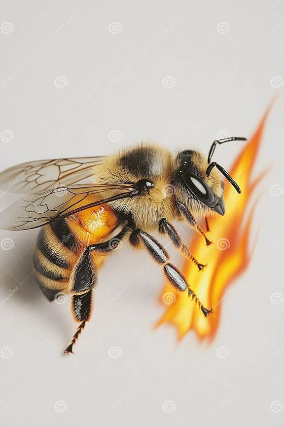 Bee on Fire stock image. Image of nature, wildlife, sting - 362897723