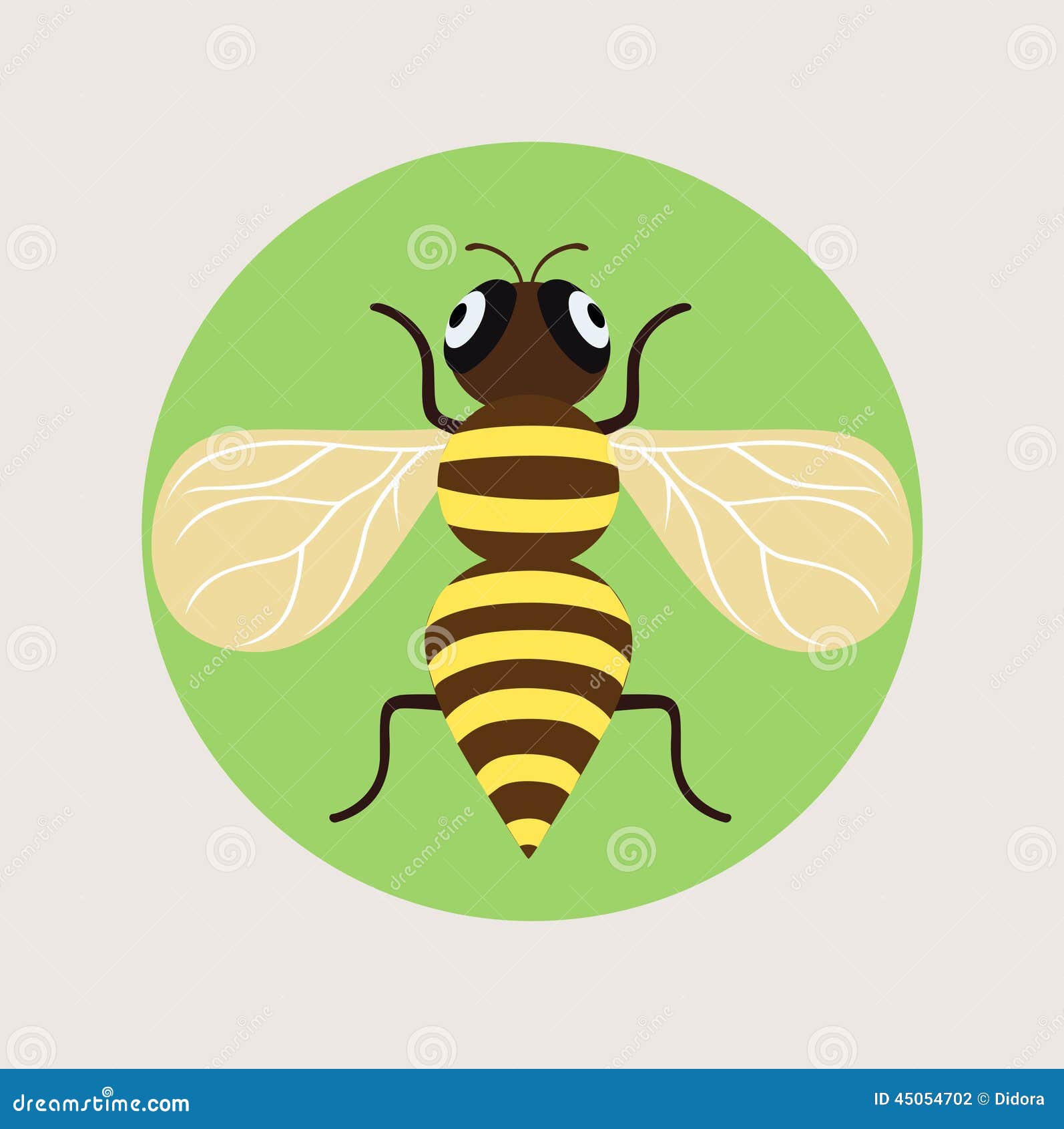 Bee Flat Design Vector Icon Stock Vector - Illustration of white ...