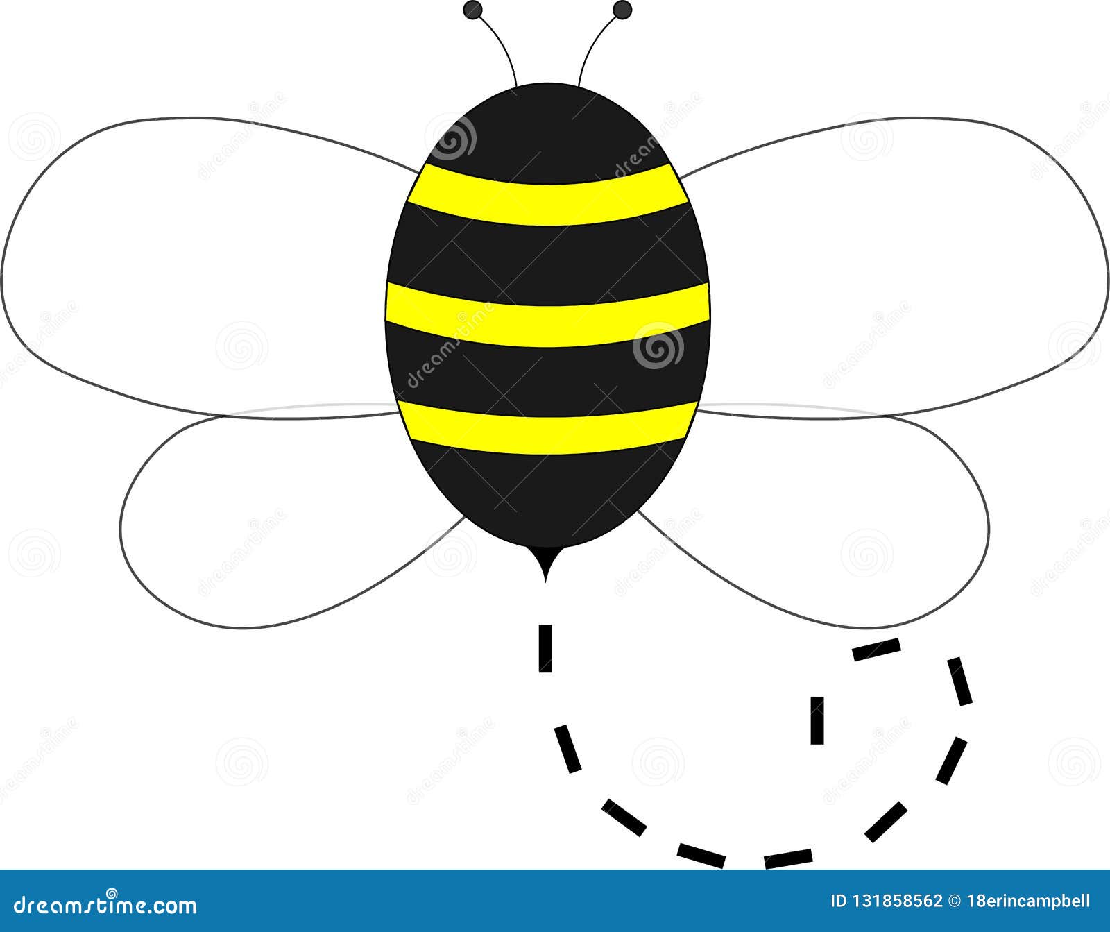 Bee flying in the air stock vector. Illustration of beekeeper - 131858562
